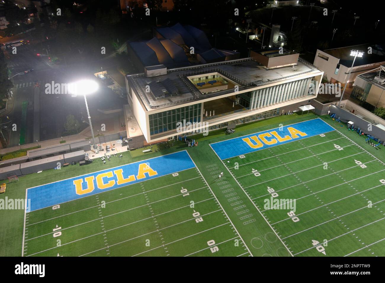 General overall aerial view of the Wasserman Football Center and ...