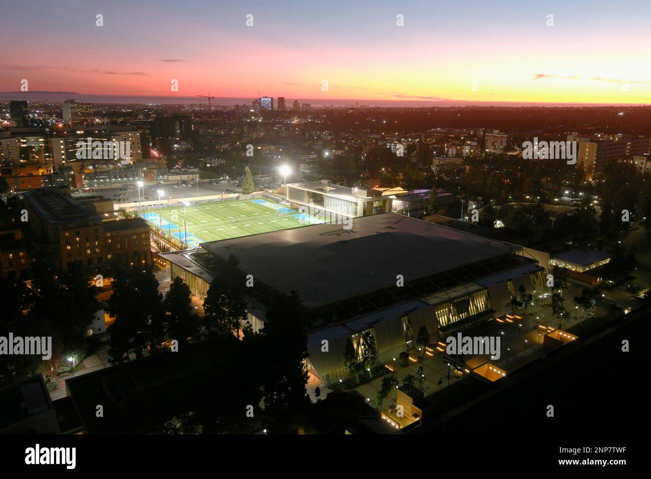 General overall aerial view of the Wasserman Football Center and ...