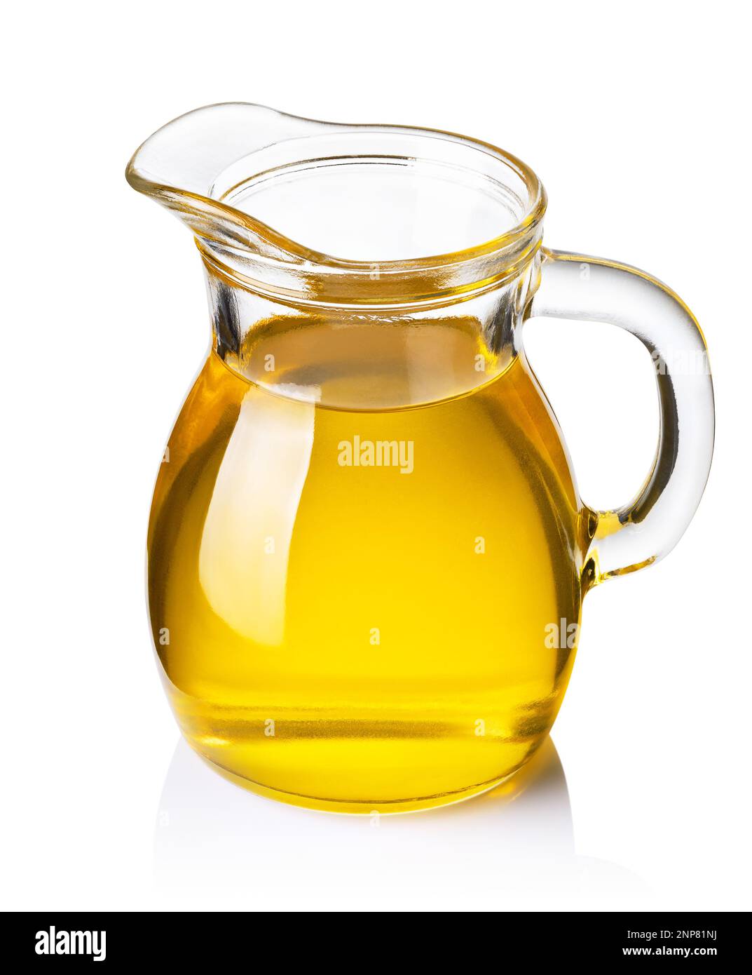 cooking oil in glass transparent jug isolated on white Stock Photo - Alamy