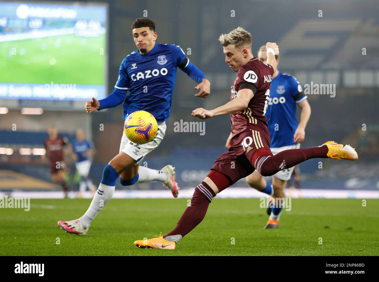 Leeds United's Ezgjan Alioski attempts a shot on goal during the ...