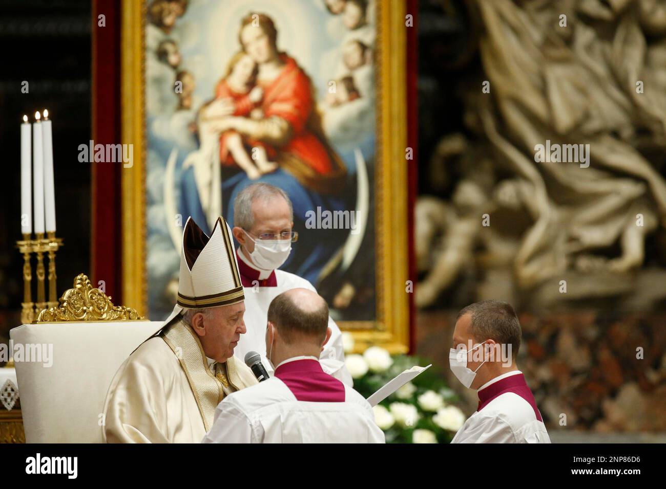 Pope Francis attends a consistory ceremony where 13 bishops were ...