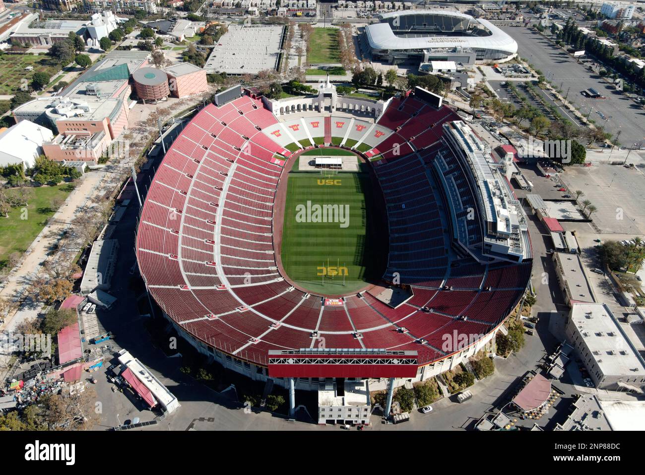 A general view of the Los Angeles Memorial Coliseum, Friday, Nov. 27 ...