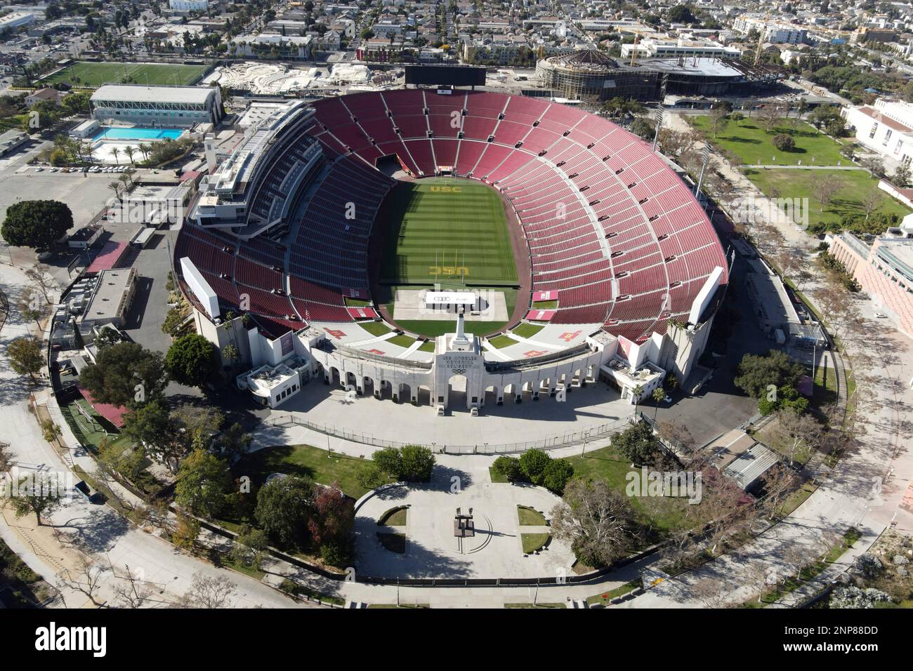 A general view of the Los Angeles Memorial Coliseum, Friday, Nov. 27 ...