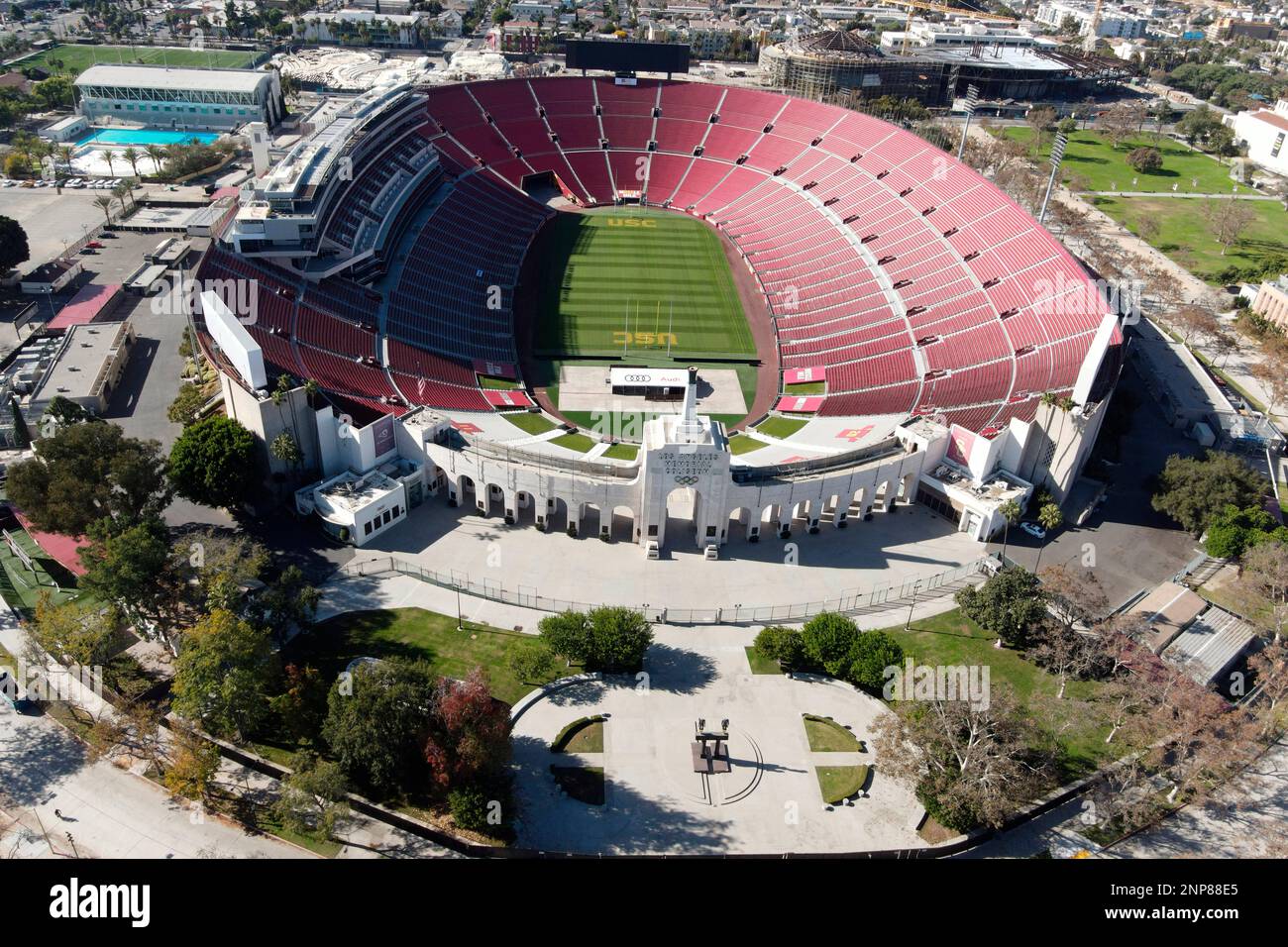 A general view of the Los Angeles Memorial Coliseum, Friday, Nov. 27 ...