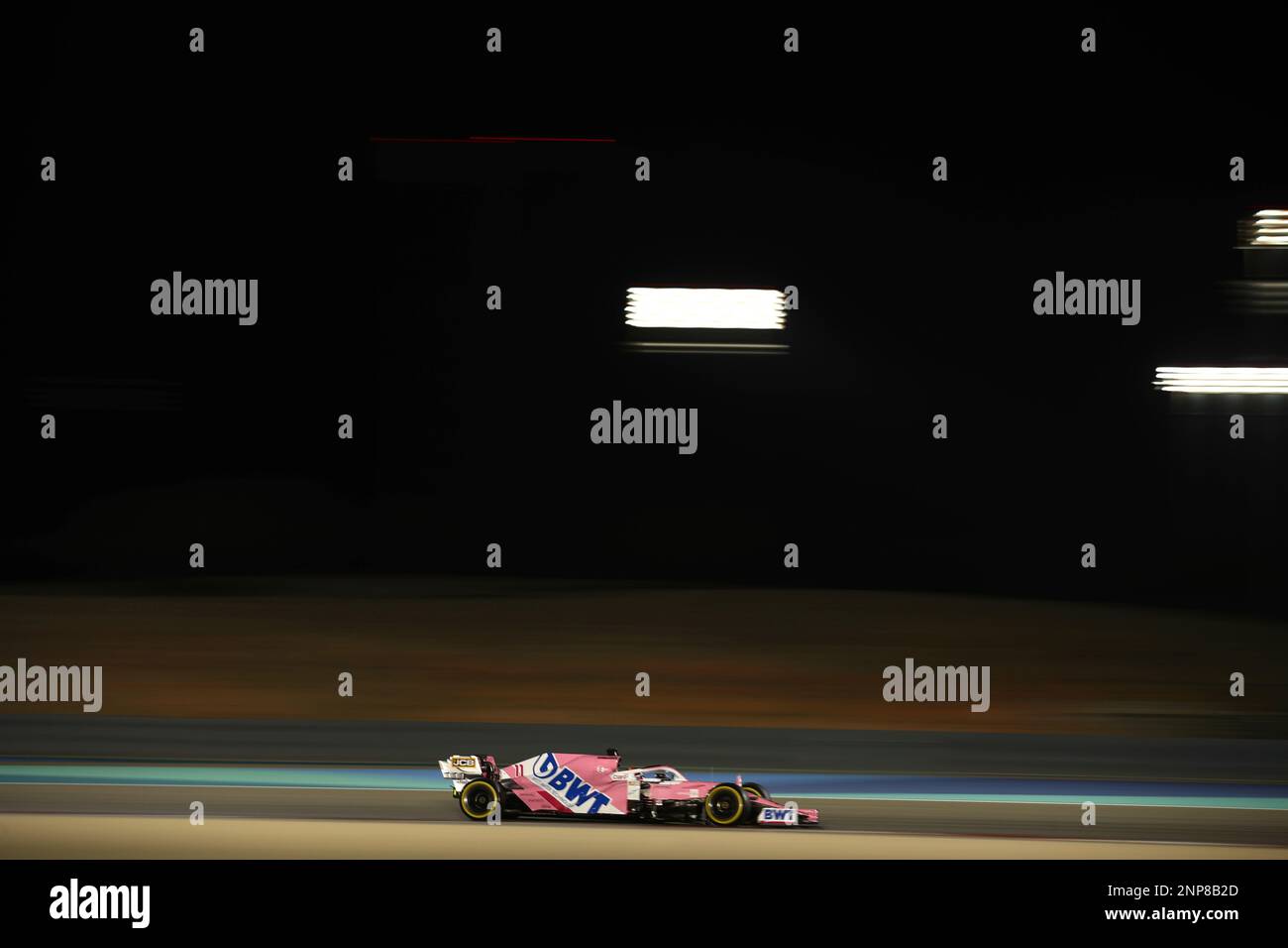 Racing Point driver Sergio Perez of Mexico steers his car during the ...