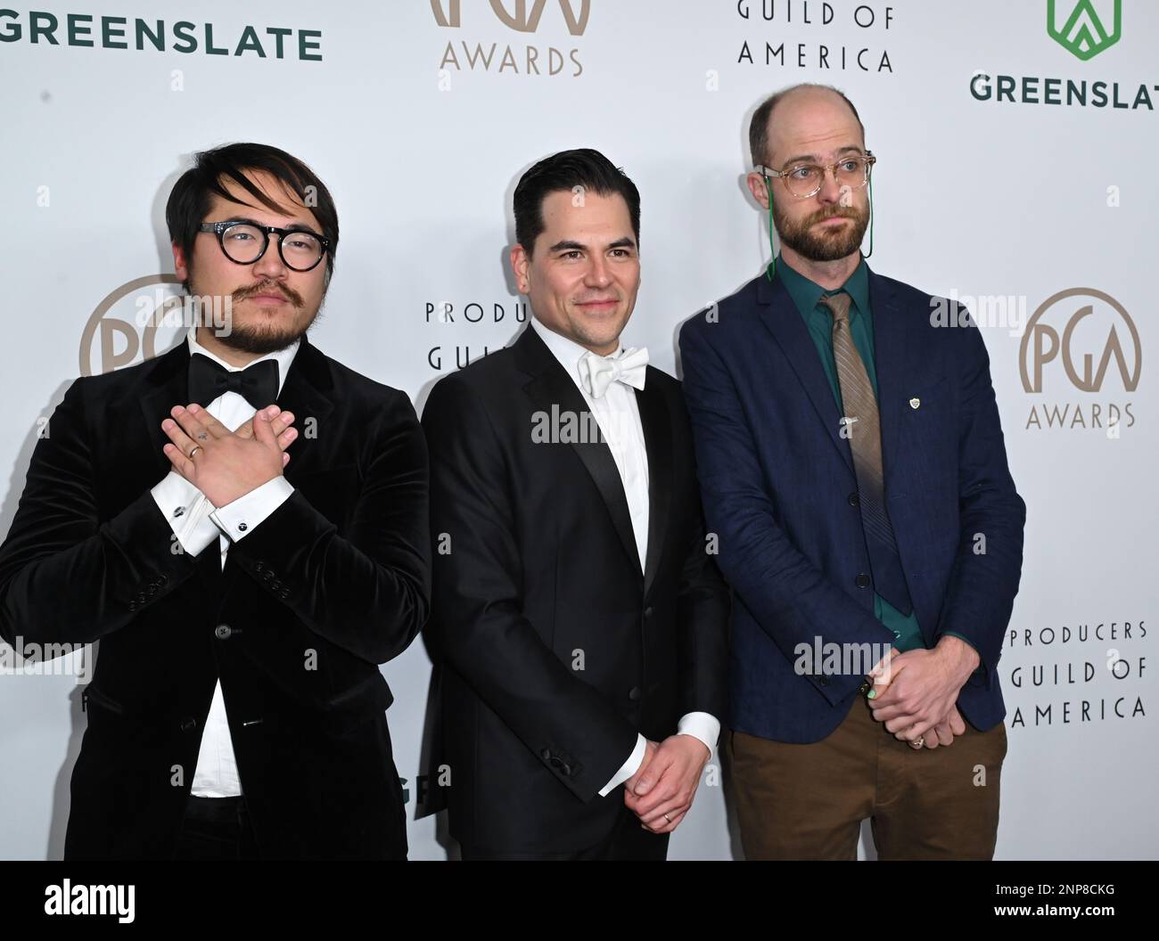 Los Angeles, USA. 25th Feb, 2023. Daniel Kwan, Jonathan Wang & Daniel ...