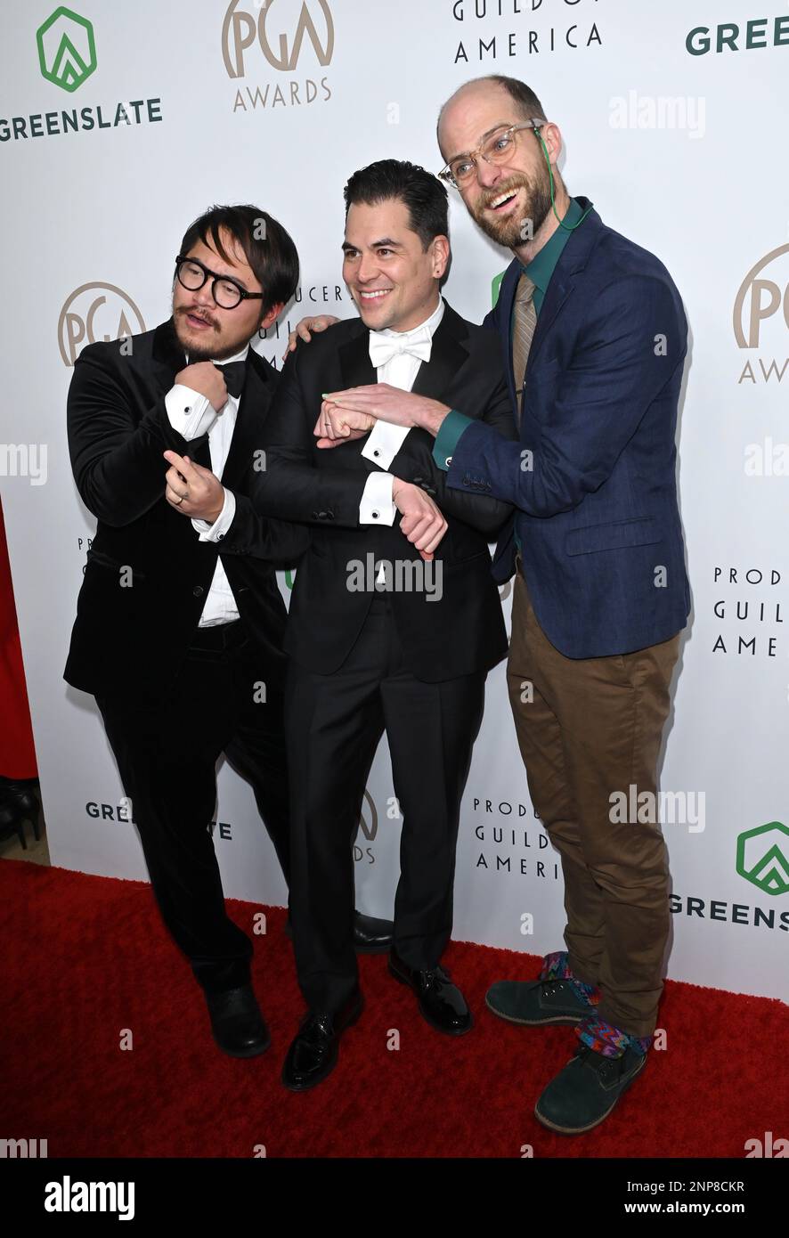 Los Angeles, USA. 25th Feb, 2023. Daniel Kwan, Jonathan Wang & Daniel ...