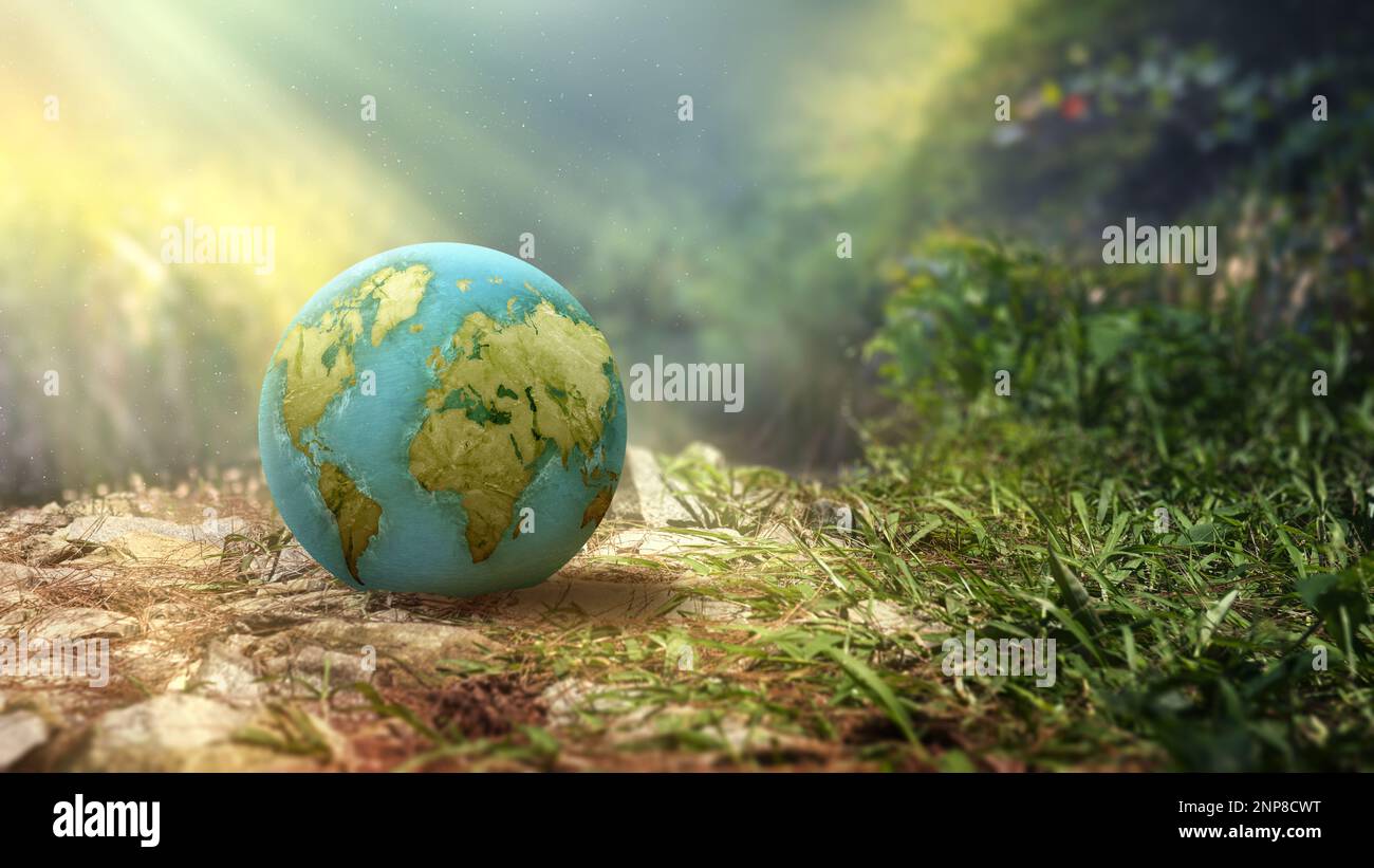 Earth on the ground. Earth Day Concept Stock Photo - Alamy