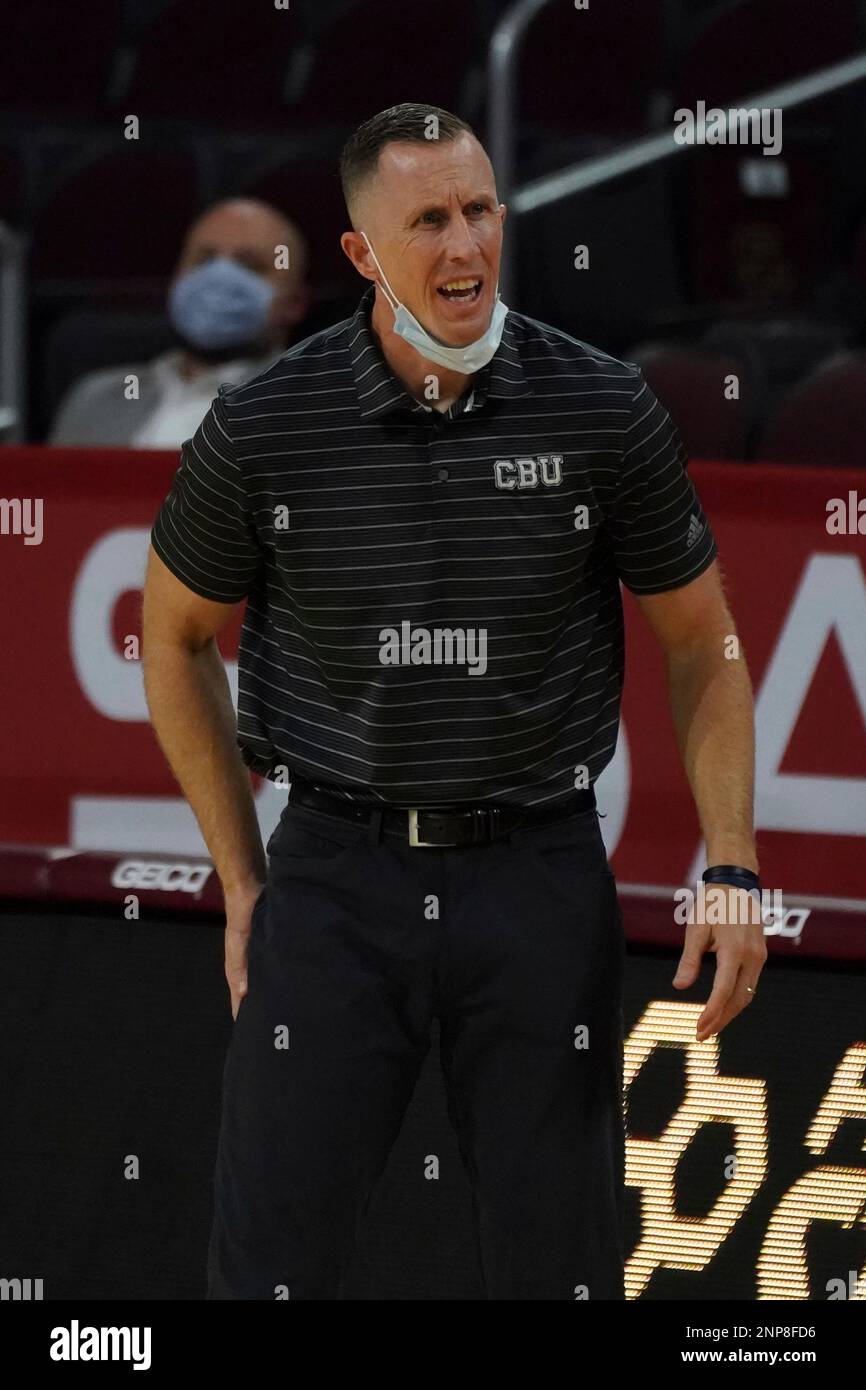 Cal Baptist Knights head coach Rick Croy reacts during an NCAA ...