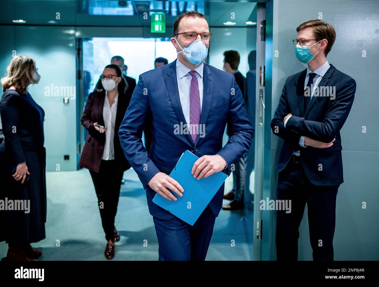 German Health Minister Jens Spahn arrives for the weekly cabinet ...