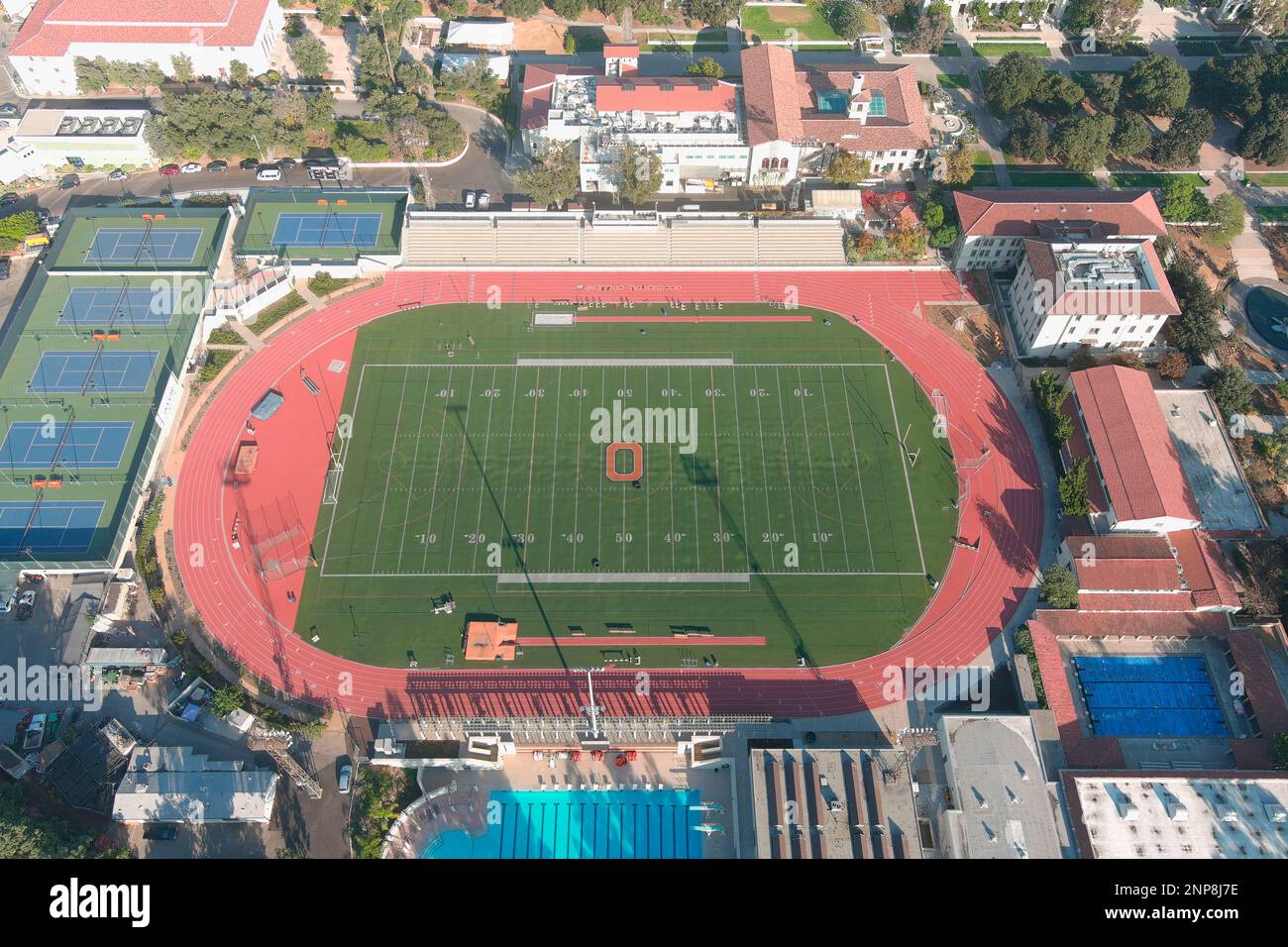 A general view of the track and football field at Jack Kemp Stadium on ...