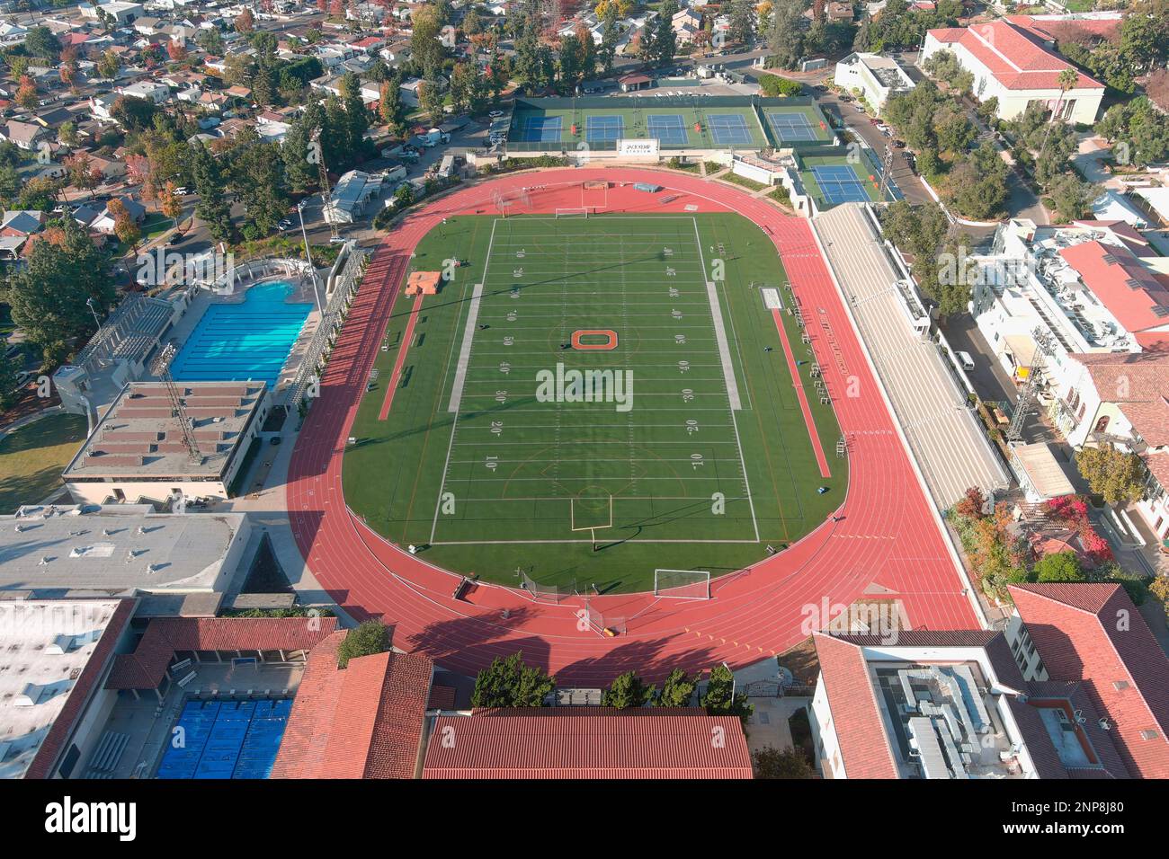 A general view of the track and football field at Jack Kemp Stadium on ...