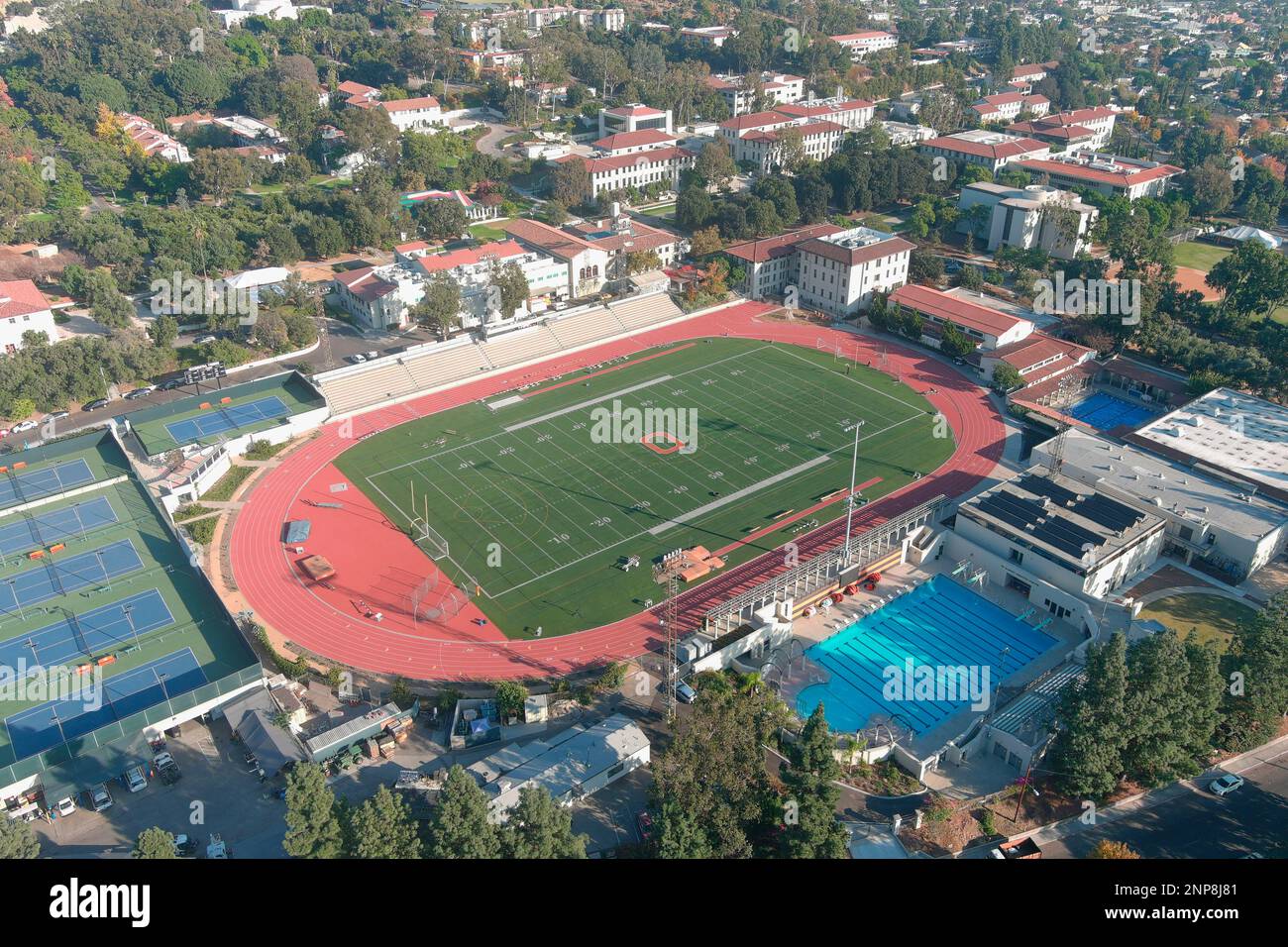 A general view of the track and football field at Jack Kemp Stadium on ...
