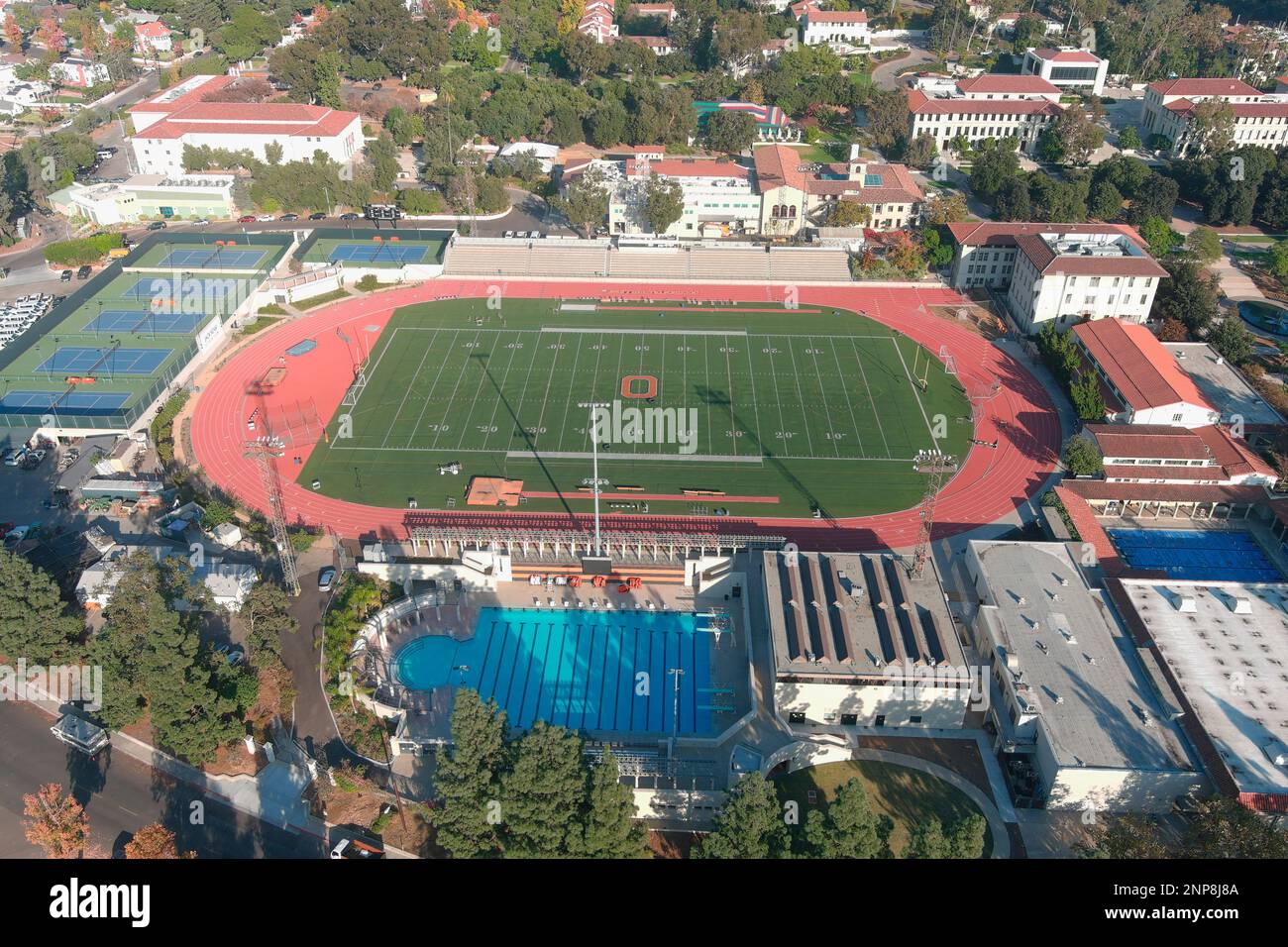 A general view of the track and football field at Jack Kemp Stadium on ...