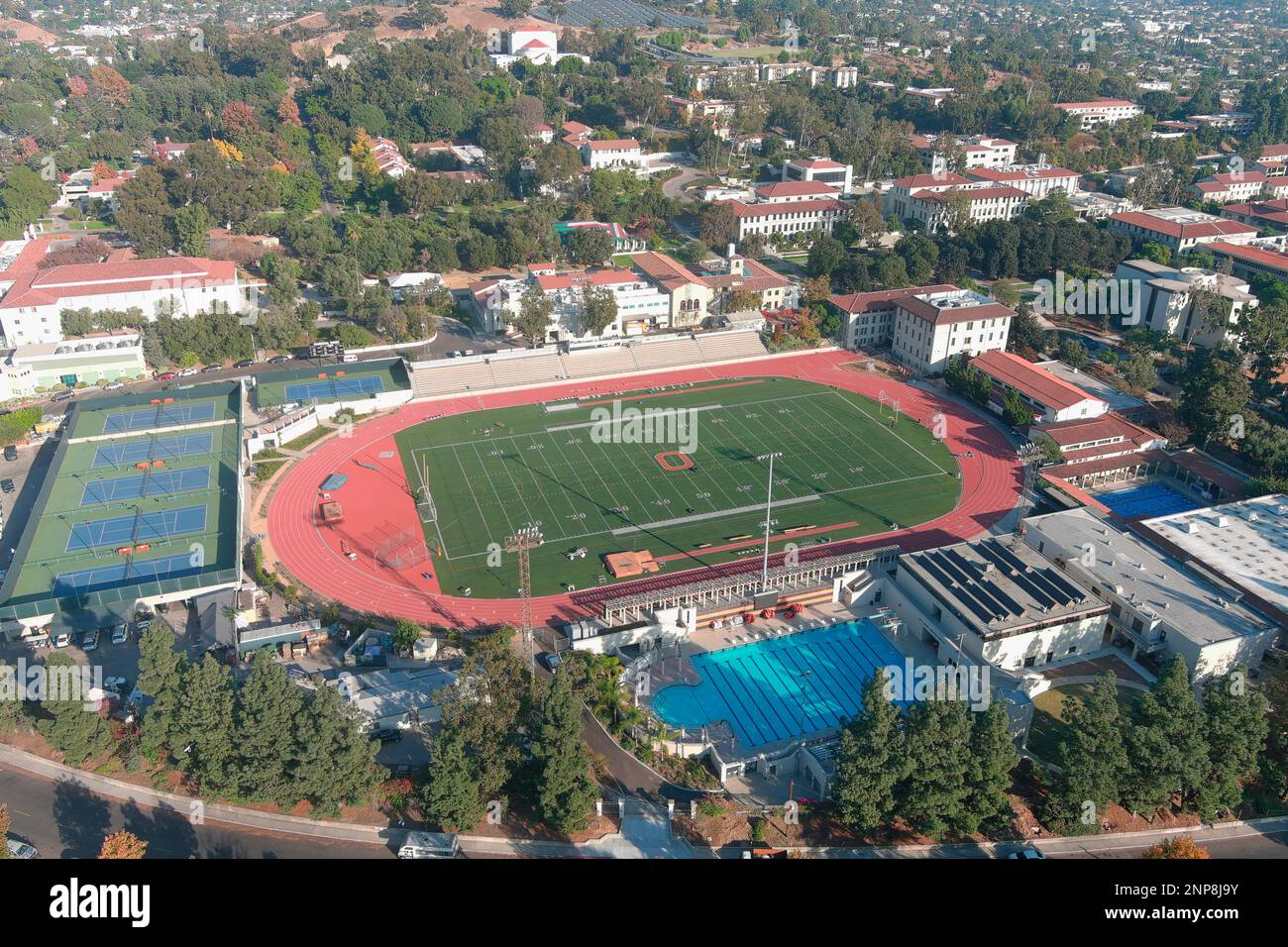 A general view of the track and football field at Jack Kemp Stadium on ...