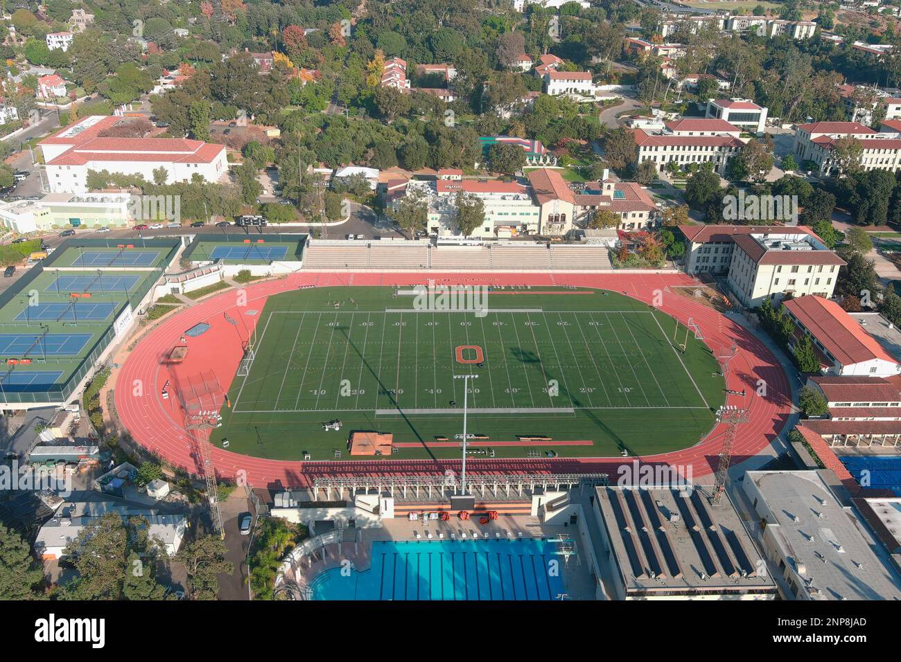 A general view of the track and football field at Jack Kemp Stadium on ...