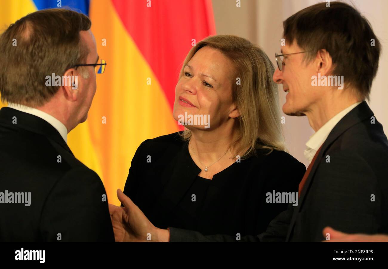 Berlin, Germany, February 24, 2023. Nancy Faeser, the German Federal ...