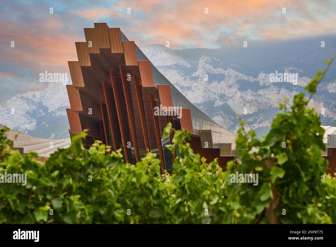 Detail of building Ysios wine cellar. Laguardia. Rioja Alavesa. Alava ...