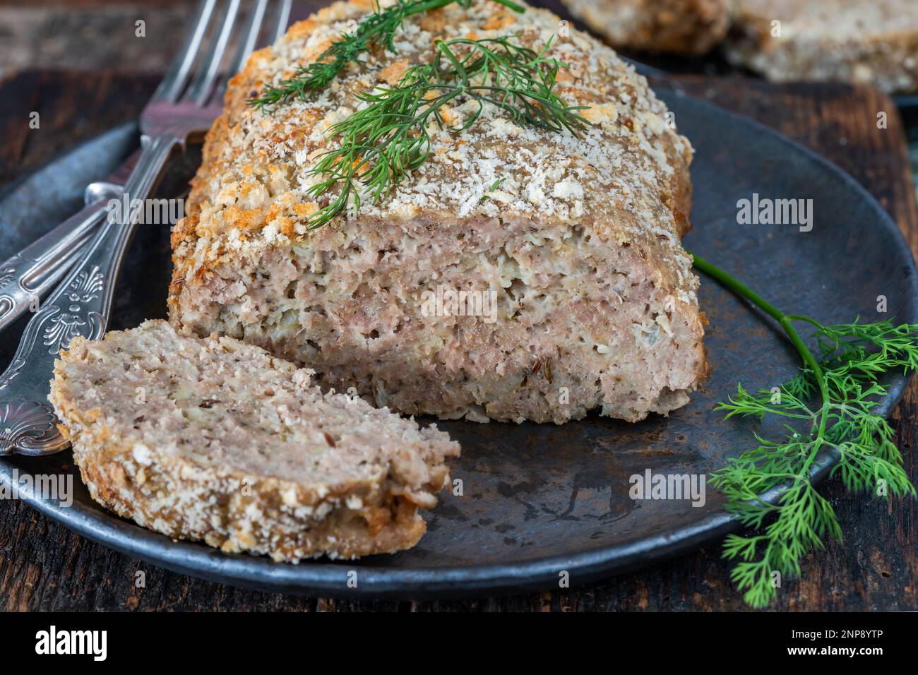 Meatloaf meat roll baked hi-res stock photography and images - Alamy