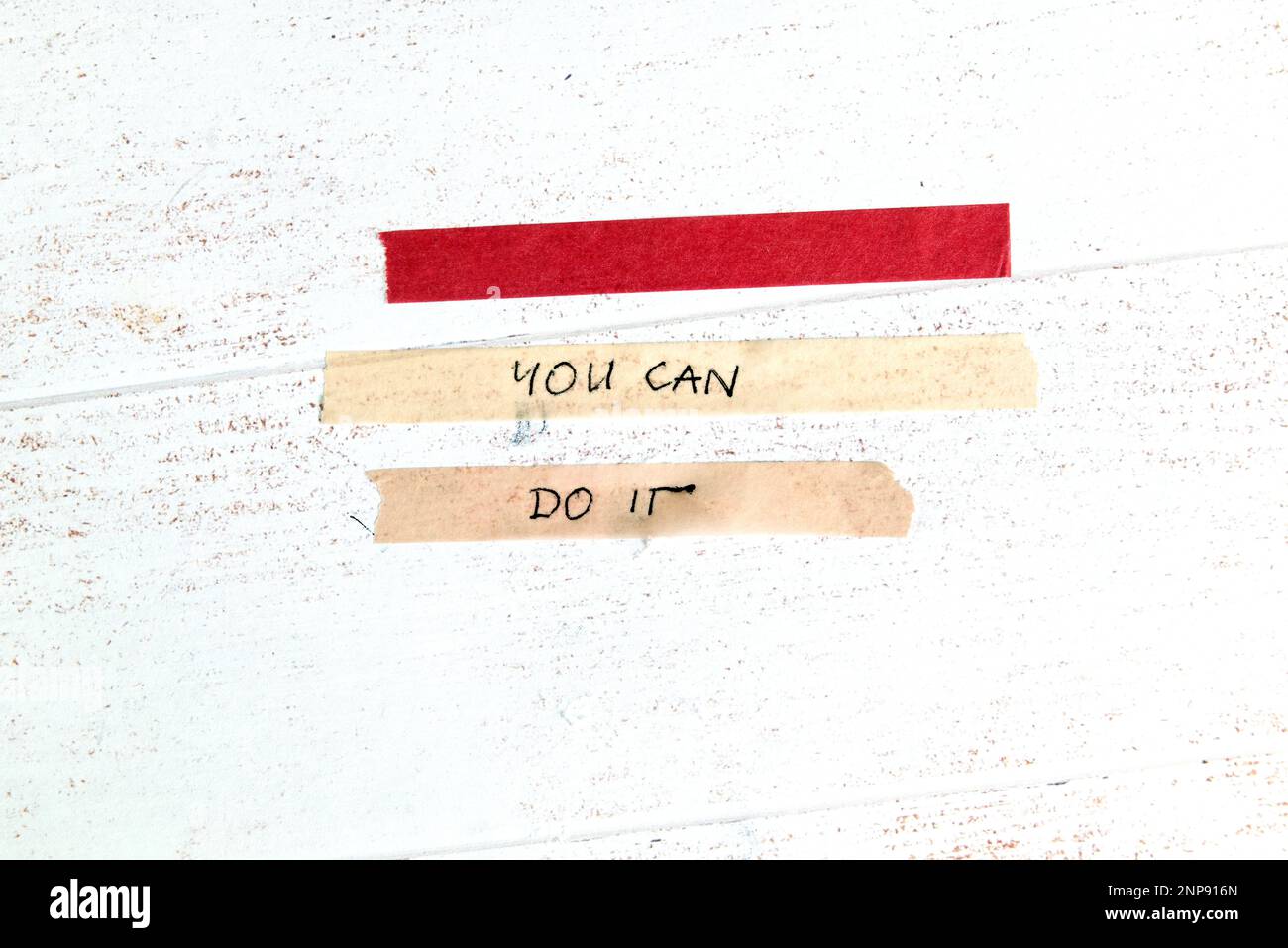 motivational message 'you can do it' handwritten on colorful washi tape ...