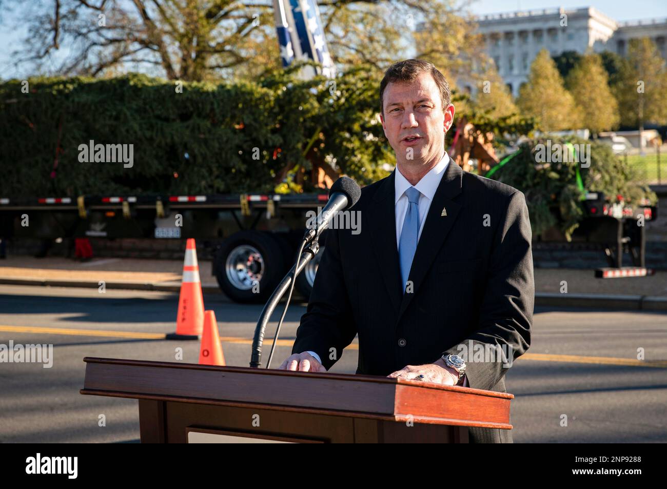 Architect of the Capitol J. Brett Blanton delivers remarks as he ...