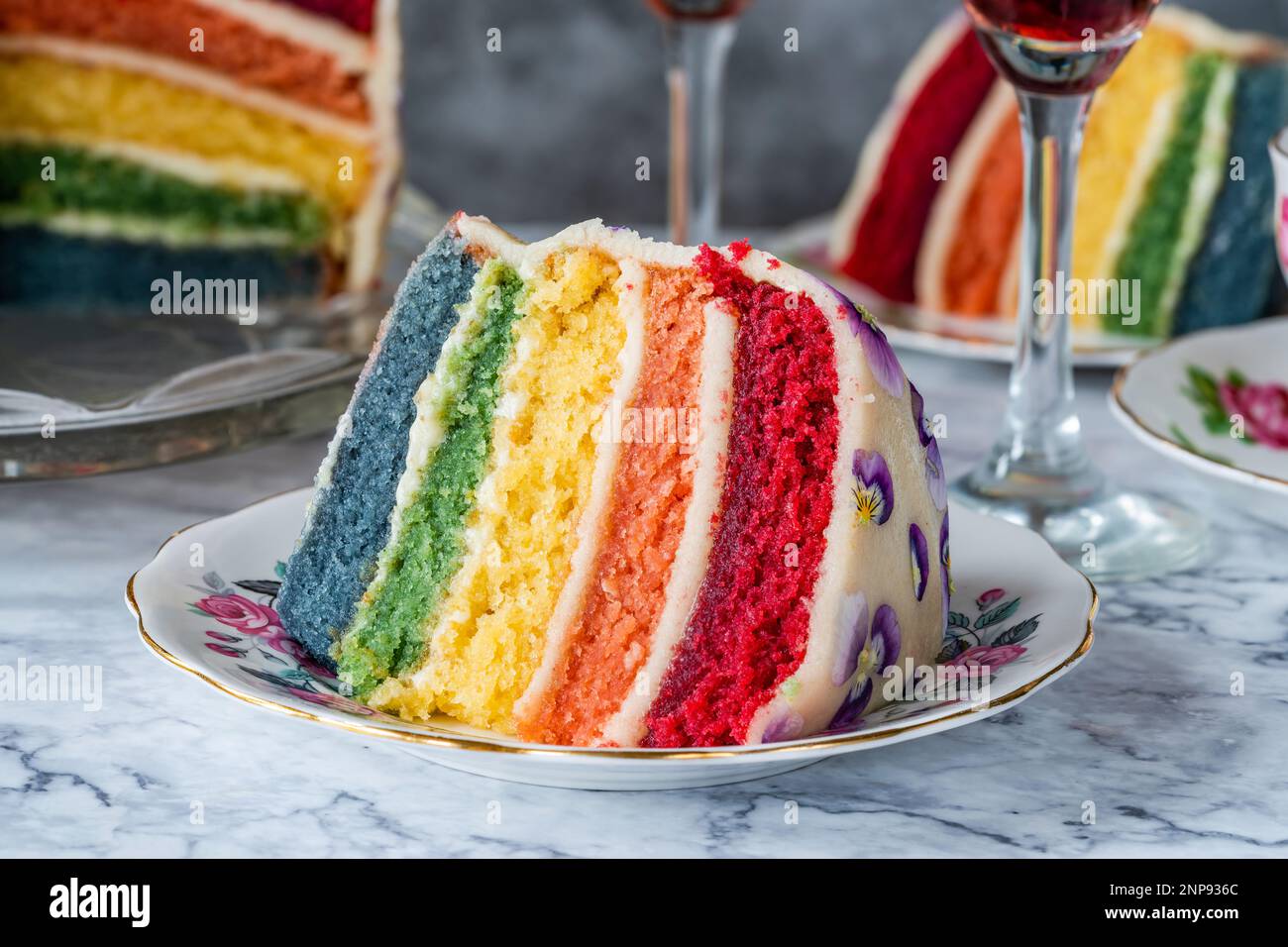 Multi layered birthday cake hi-res stock photography and images - Alamy