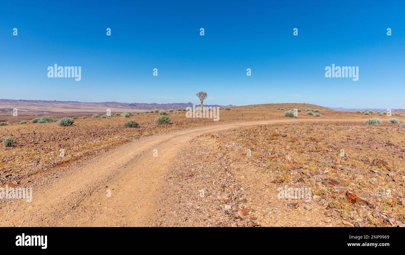 Road to check the viewpoints of Fish River Canyon, world's second ...