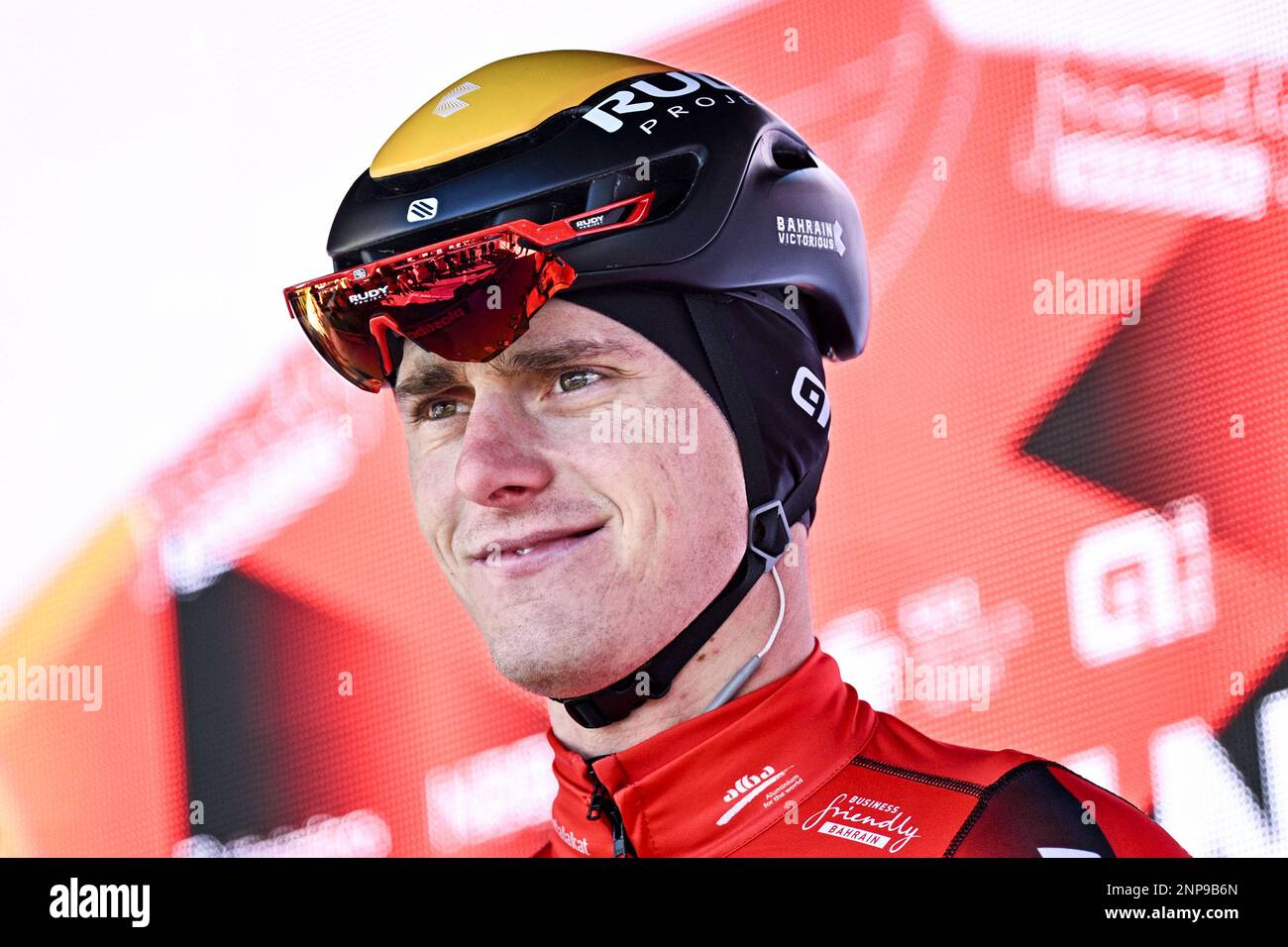Slovenian Matej Mohoric of Bahrain Victorious pictured at the start of ...