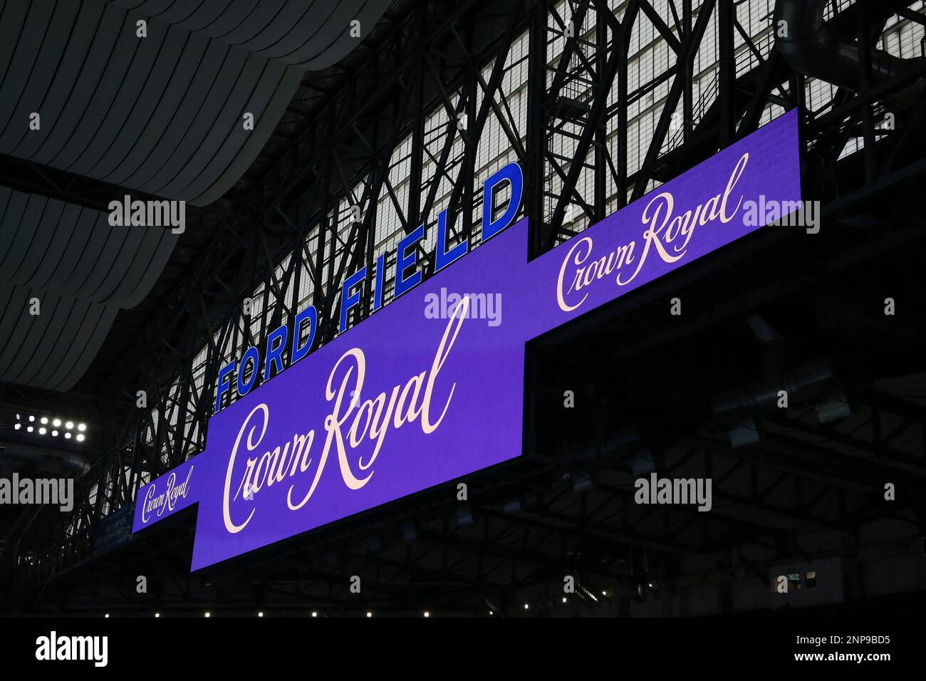DETROIT, MI - NOVEMBER 15: The Crown Royal logo is displayed on the ...