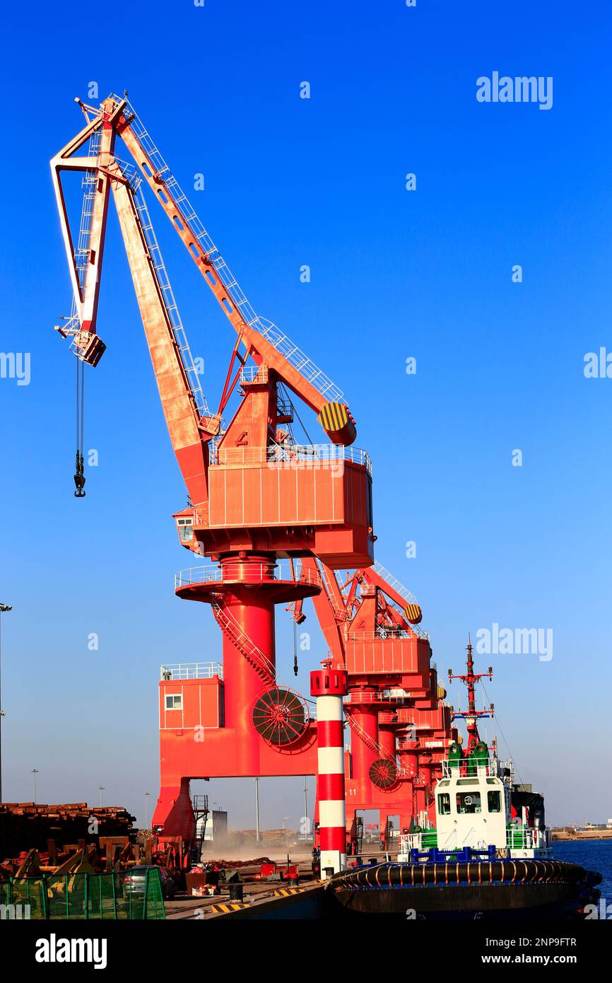 Port crane work Stock Photo - Alamy