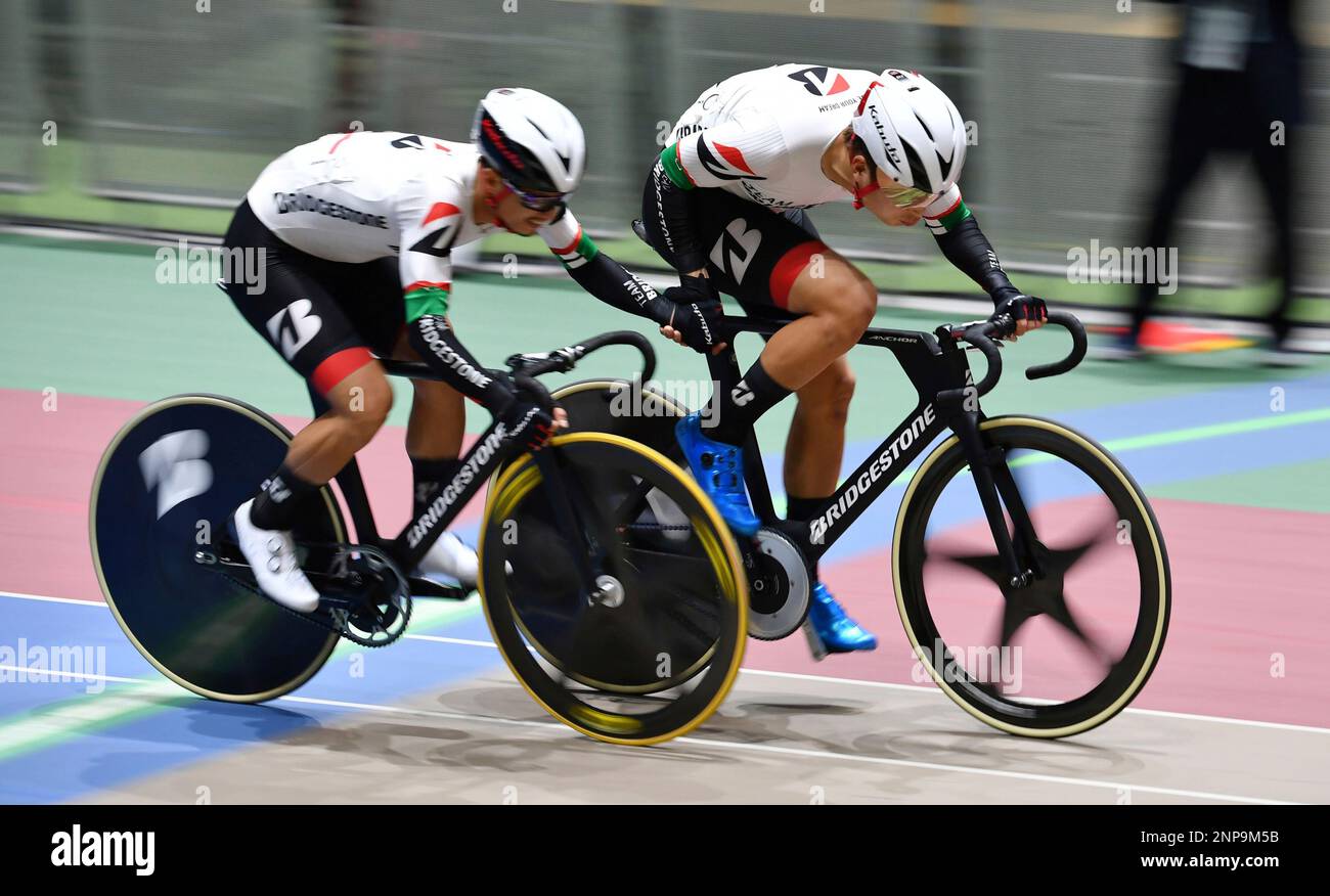 Athletes compete during the Japanese National Road Race Championships ...