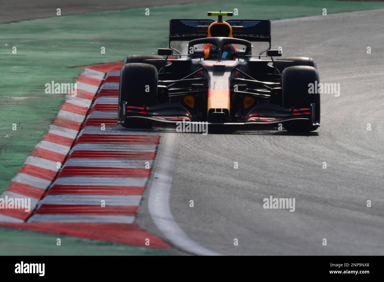 Red Bull driver Alexander Albon of Thailand steers his car during a ...
