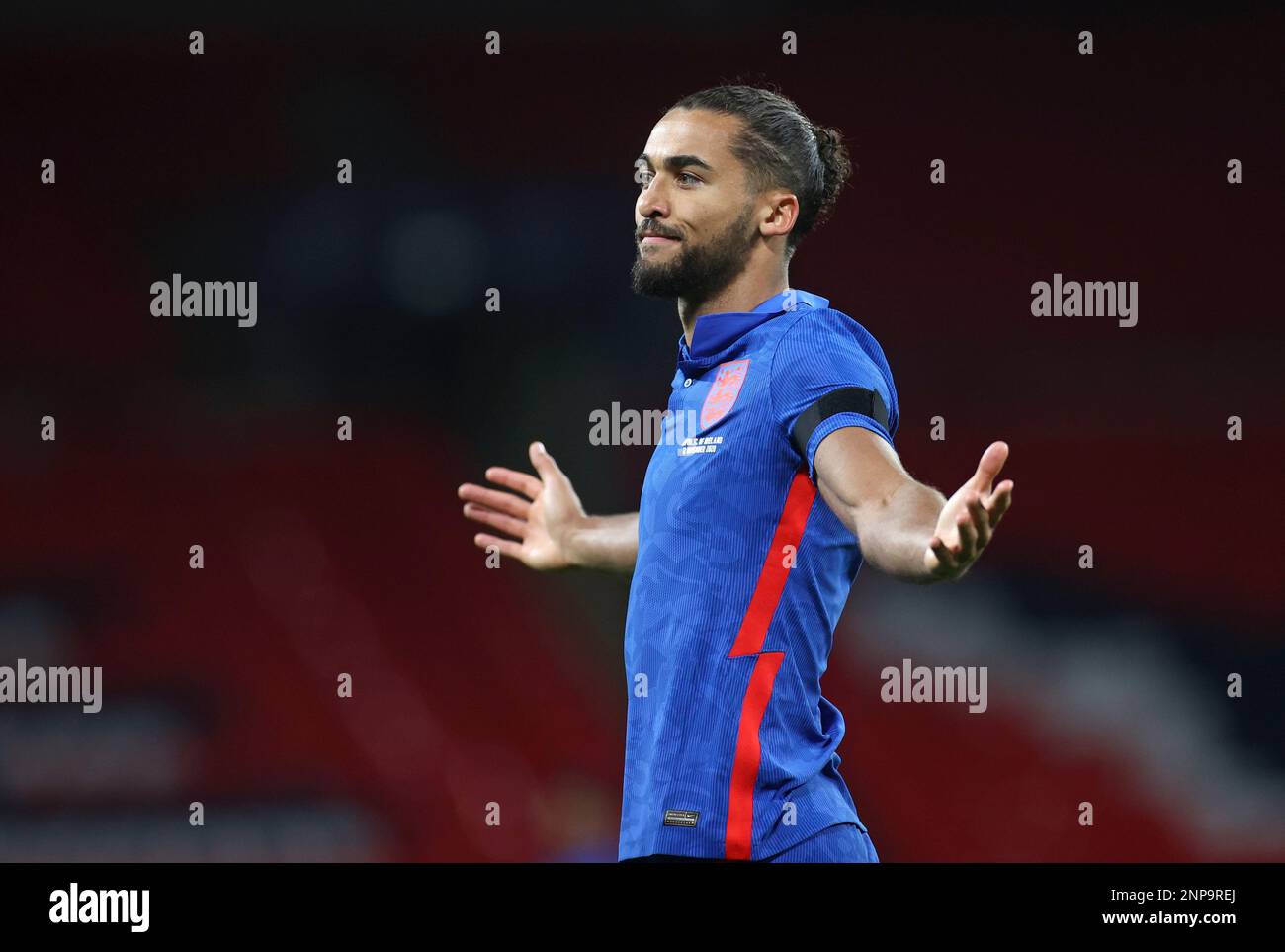 England's Dominic Calvert-Lewin gestures during the international ...