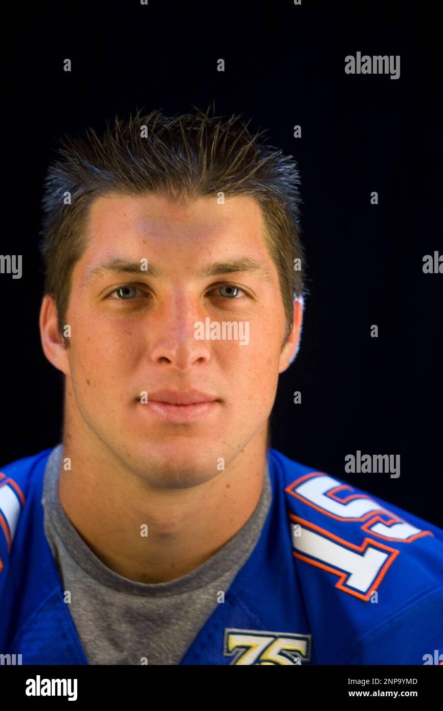 19 AUGUST 2007: University of Florida's Tim Tebow poses for a portrait ...