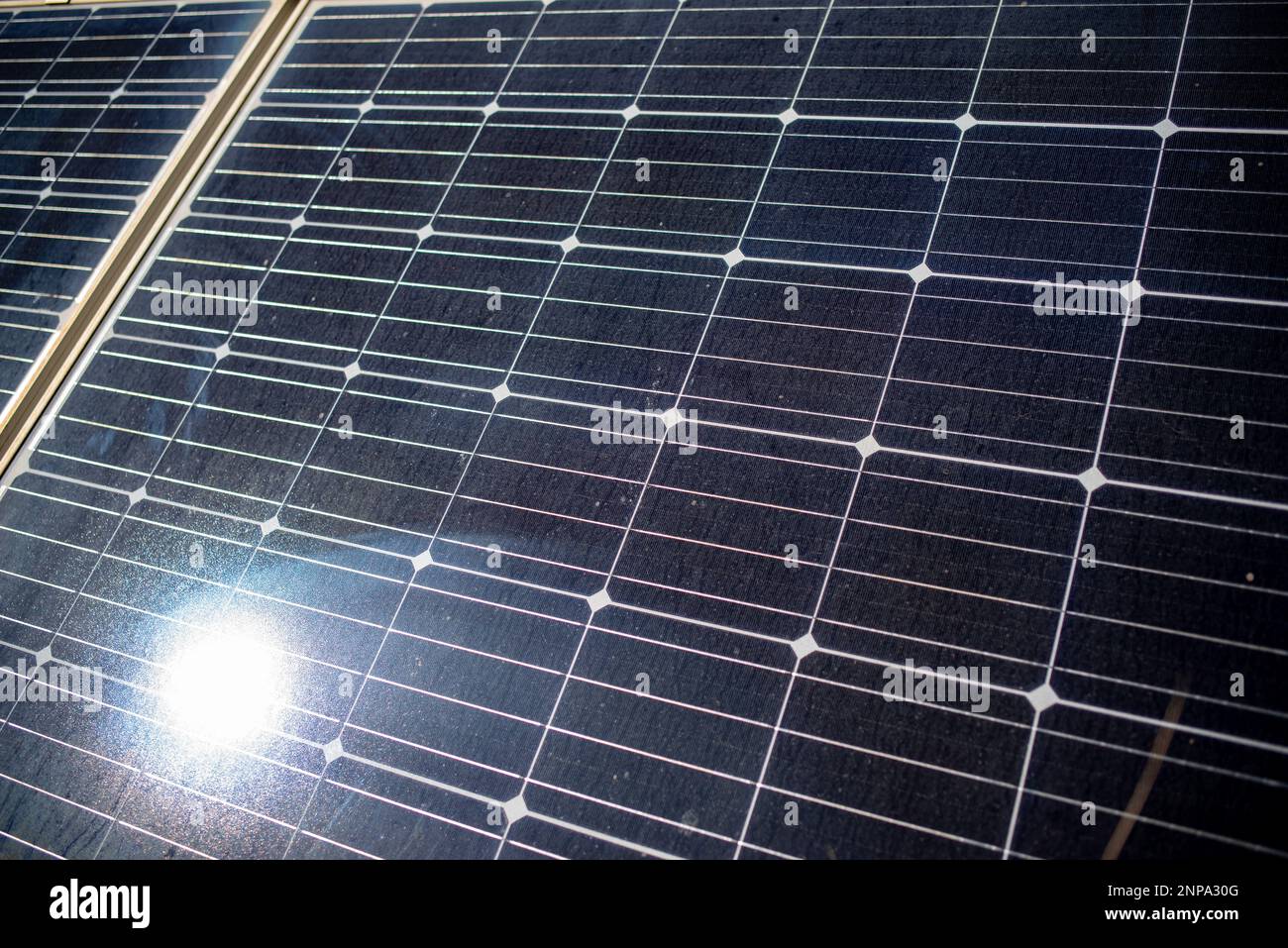 Dusty solar panels surface requires maintenance and cleaning. Solar ...