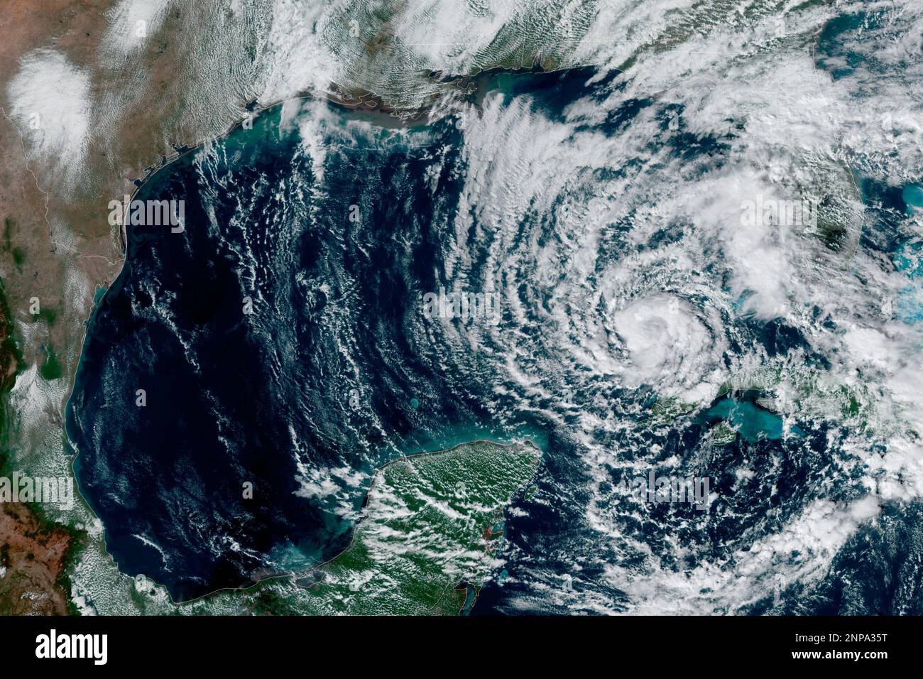 This Monday, Nov. 9, 2020 satellite image made available by NOAA shows ...