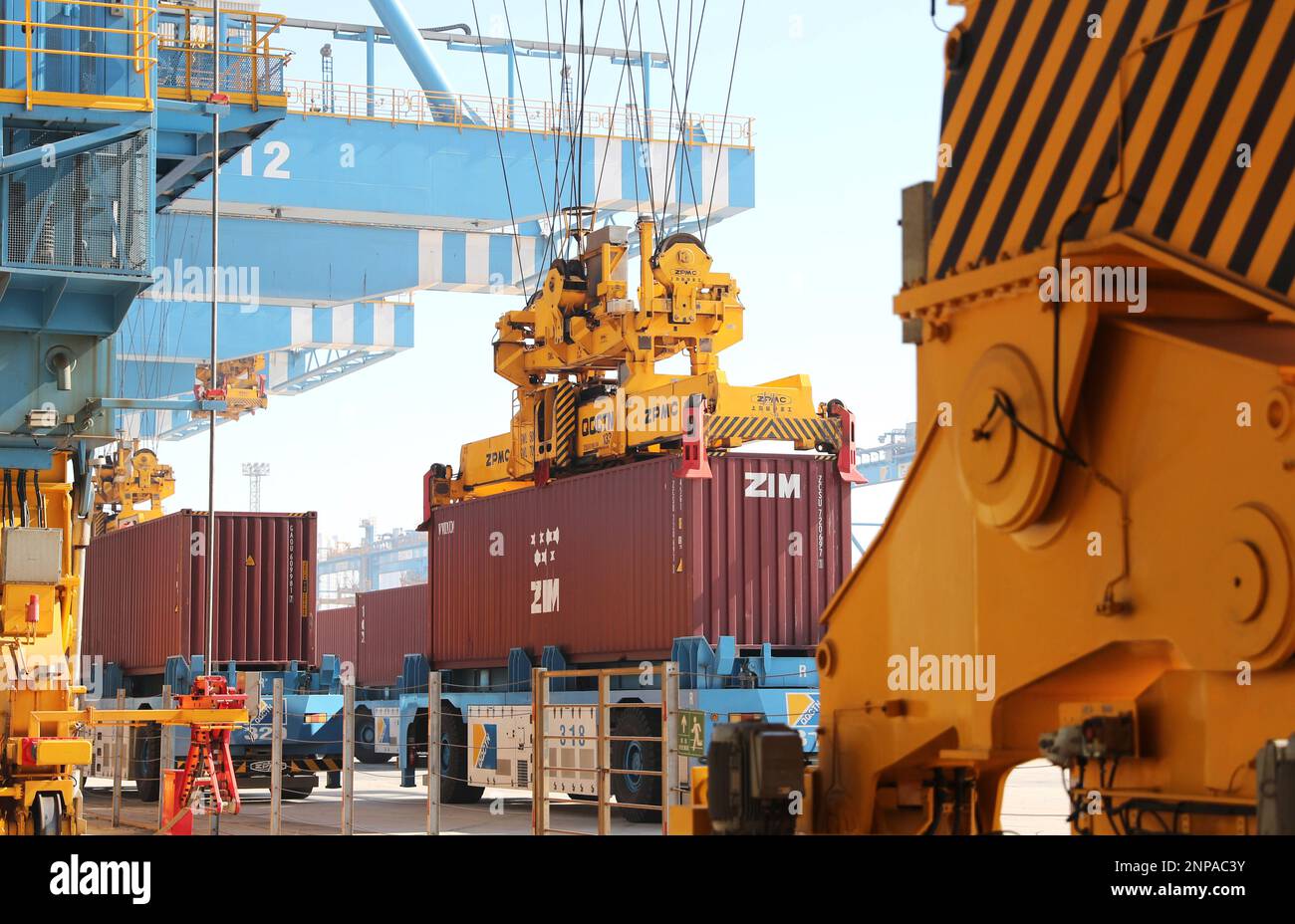 QINGDAO, CHINA - FEBRUARY 26, 2023 - The "ZIM SAMMY OFER" double ...