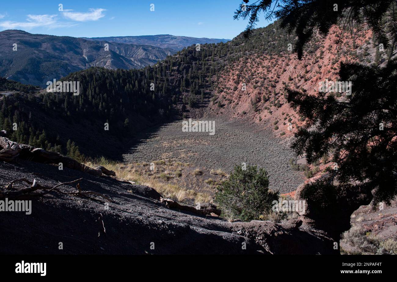 The Dotsero crater from its eruption 4,200 years ago is clear to see ...