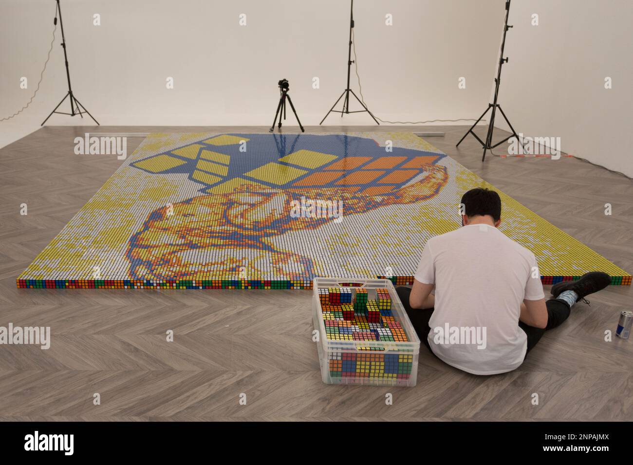 Rubik's Cube artist Giovanni Contardi created the biggest mosaic that ...