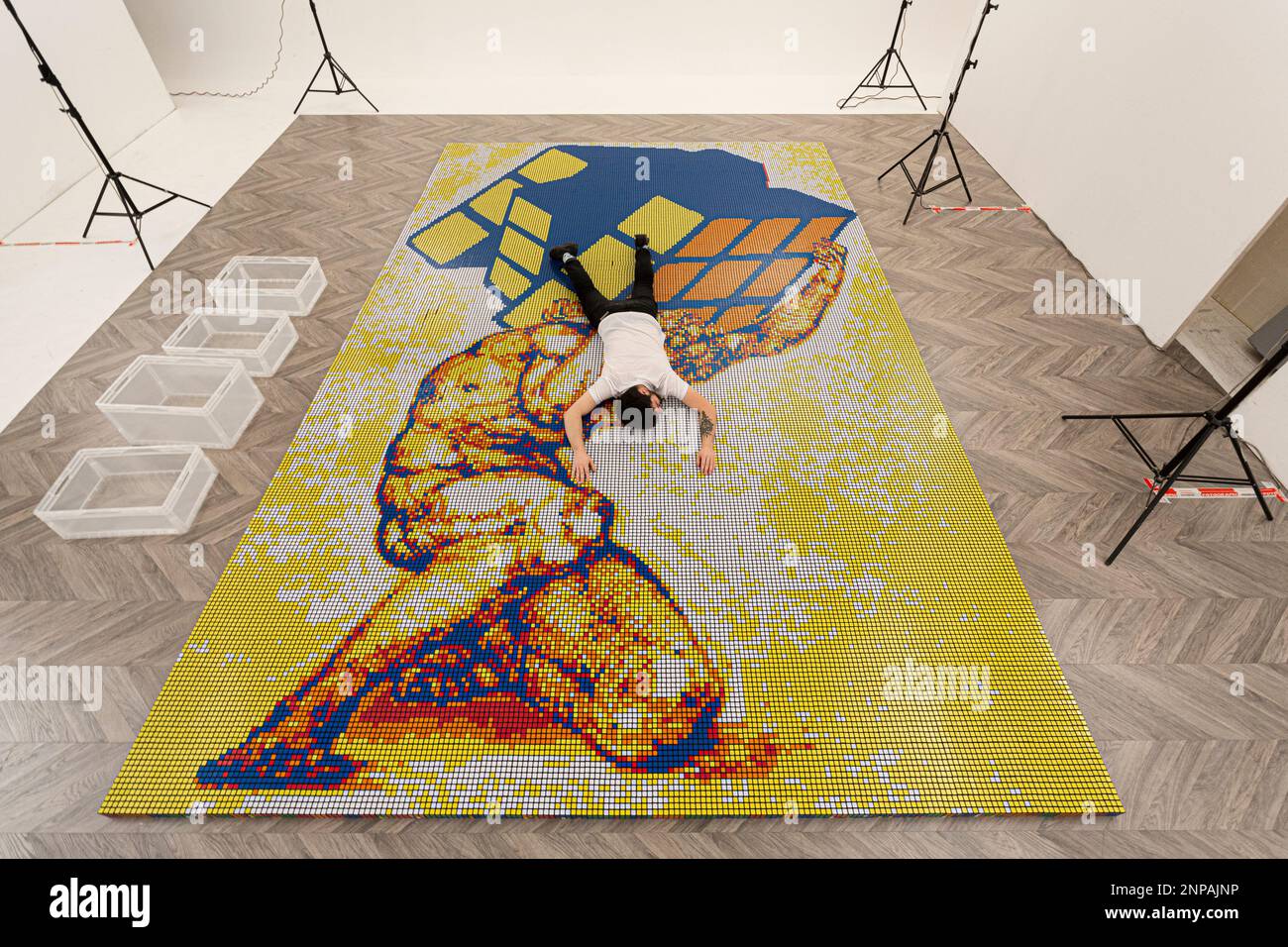 Rubik's Cube artist Giovanni Contardi created the biggest mosaic that ...