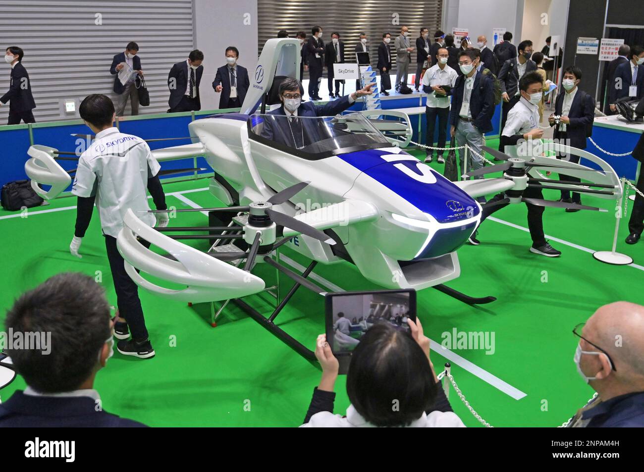 SkyDrive's "flying car" manned aircraft SD-03 is unveiled during the ...