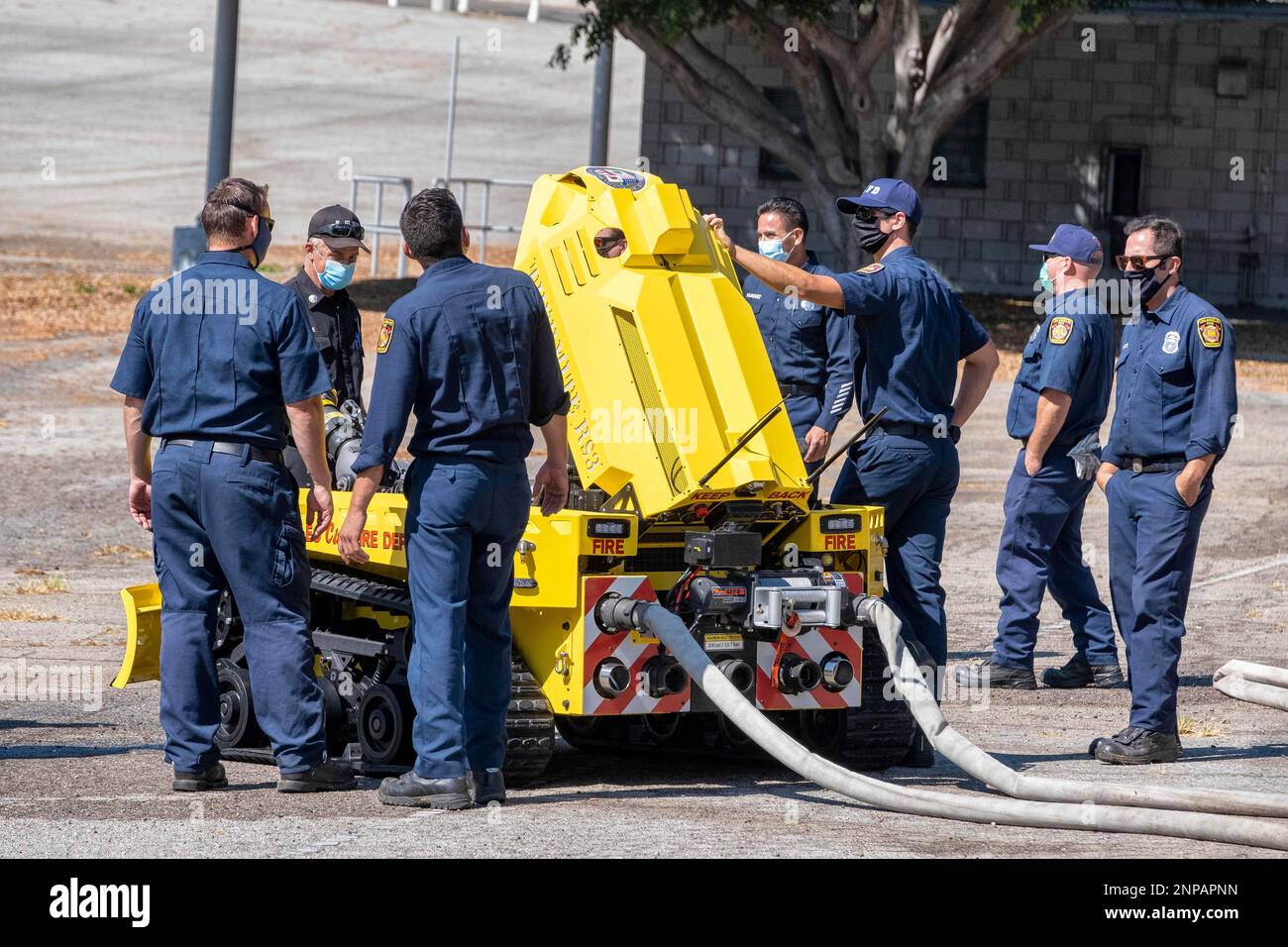 Los Angeles City Fire Department personnel take a look at it's new ...