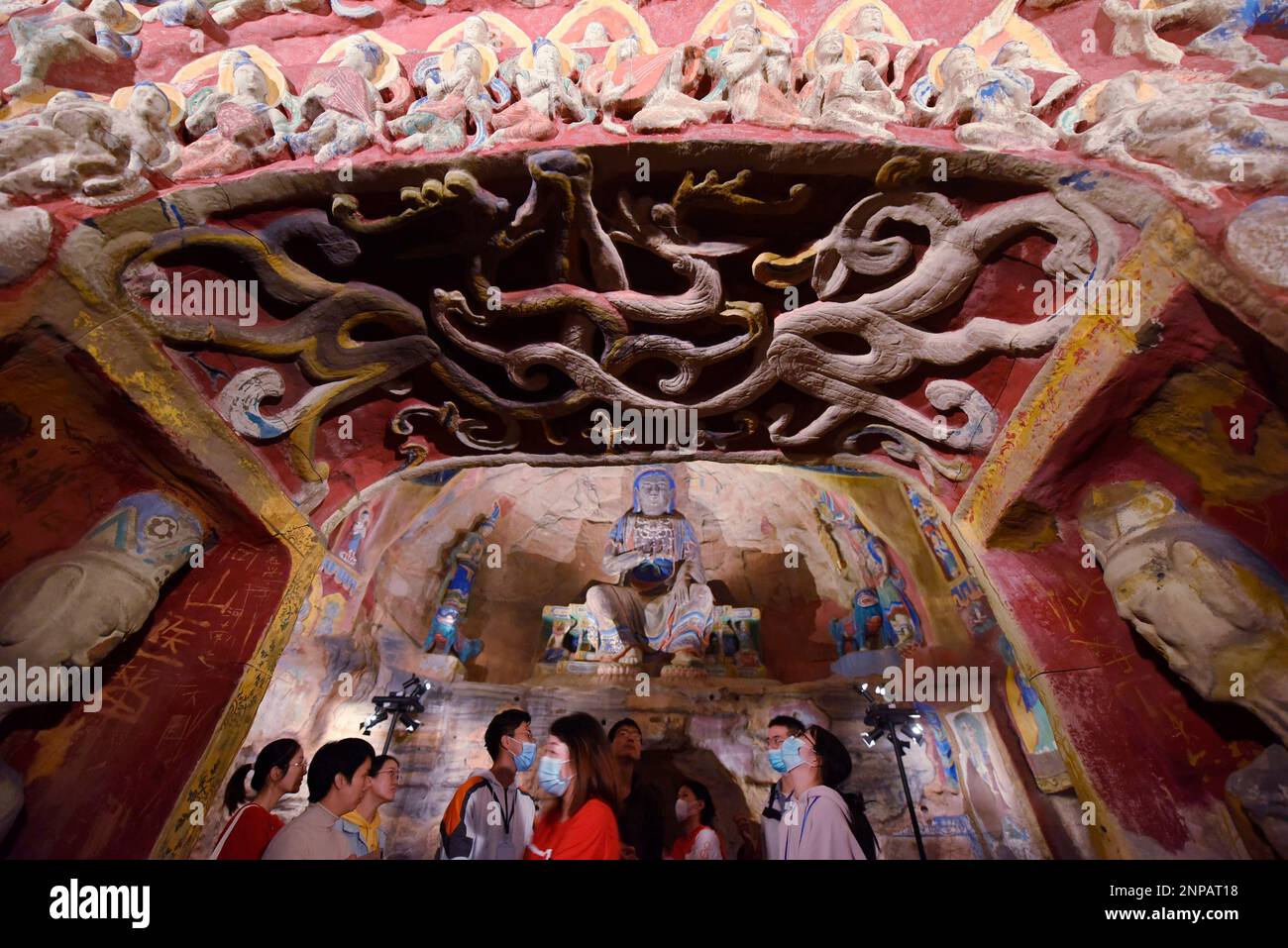 People admire the lifesize 3D-printed replica of the so-called Music ...