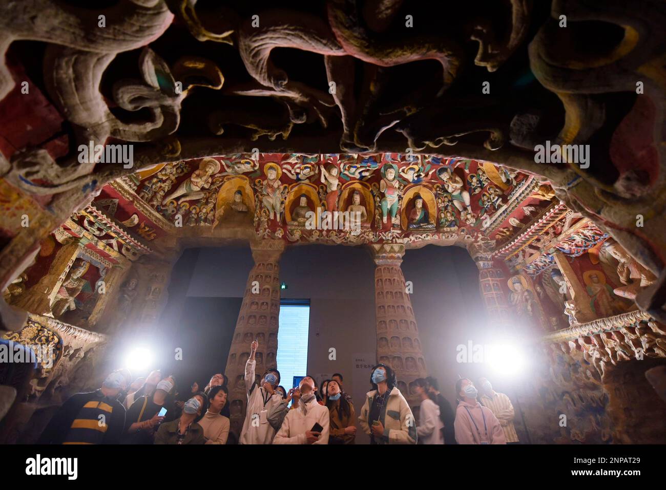 People admire the lifesize 3D-printed replica of the so-called Music ...