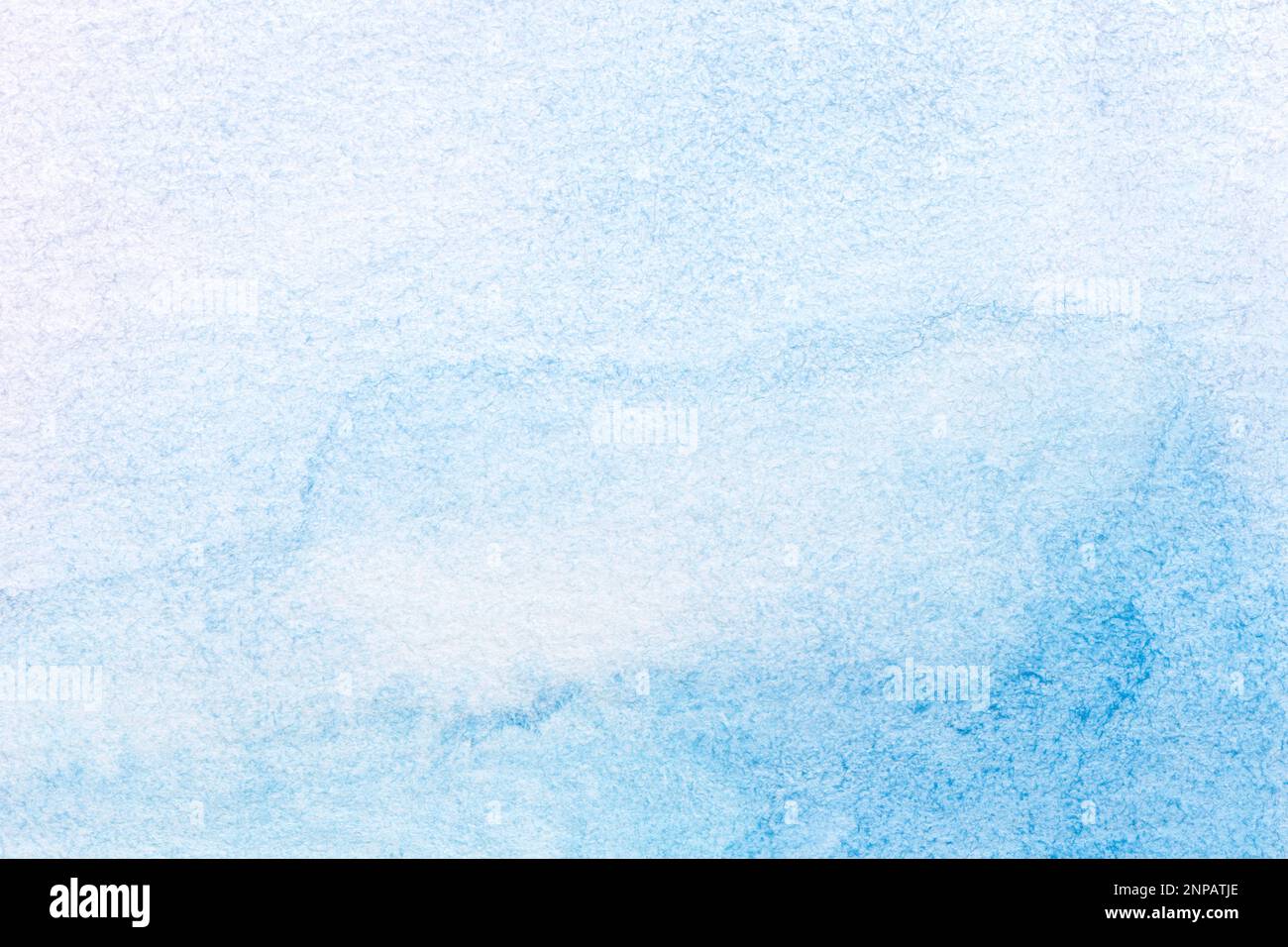 Macro close-up of hand painted light blue watercolor background with ...