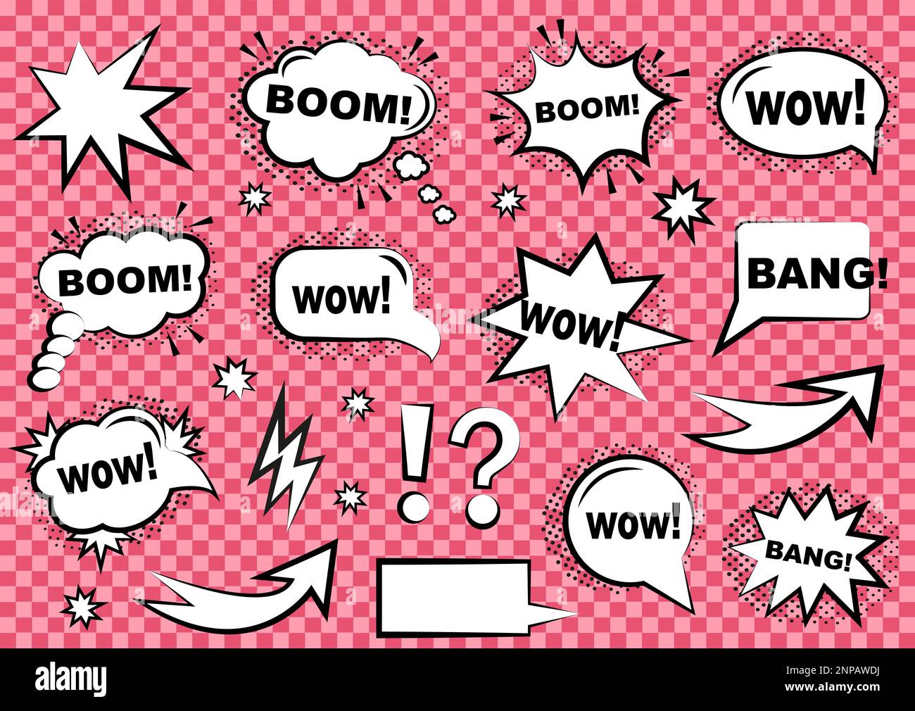 Retro blank comic bubbles and elements Stock Vector Image & Art - Alamy
