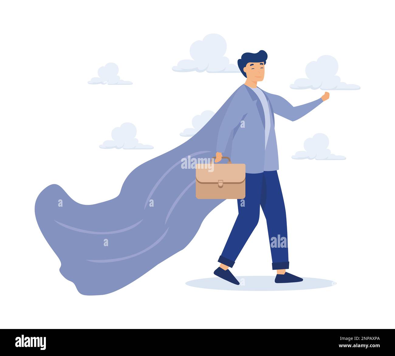 Confidence businessman success or leadership concept,superhero or ...