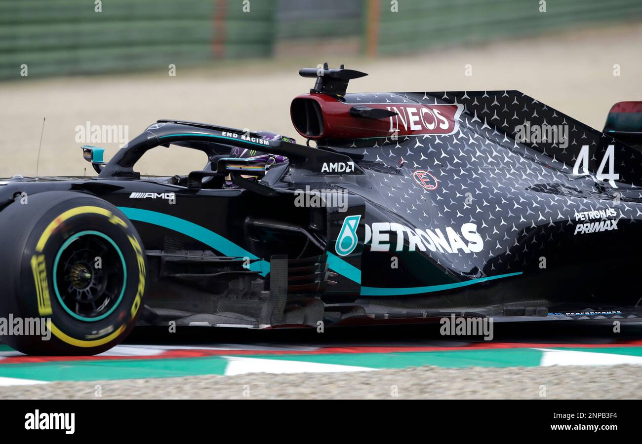 Mercedes driver Lewis Hamilton of Britain steers his car during the ...