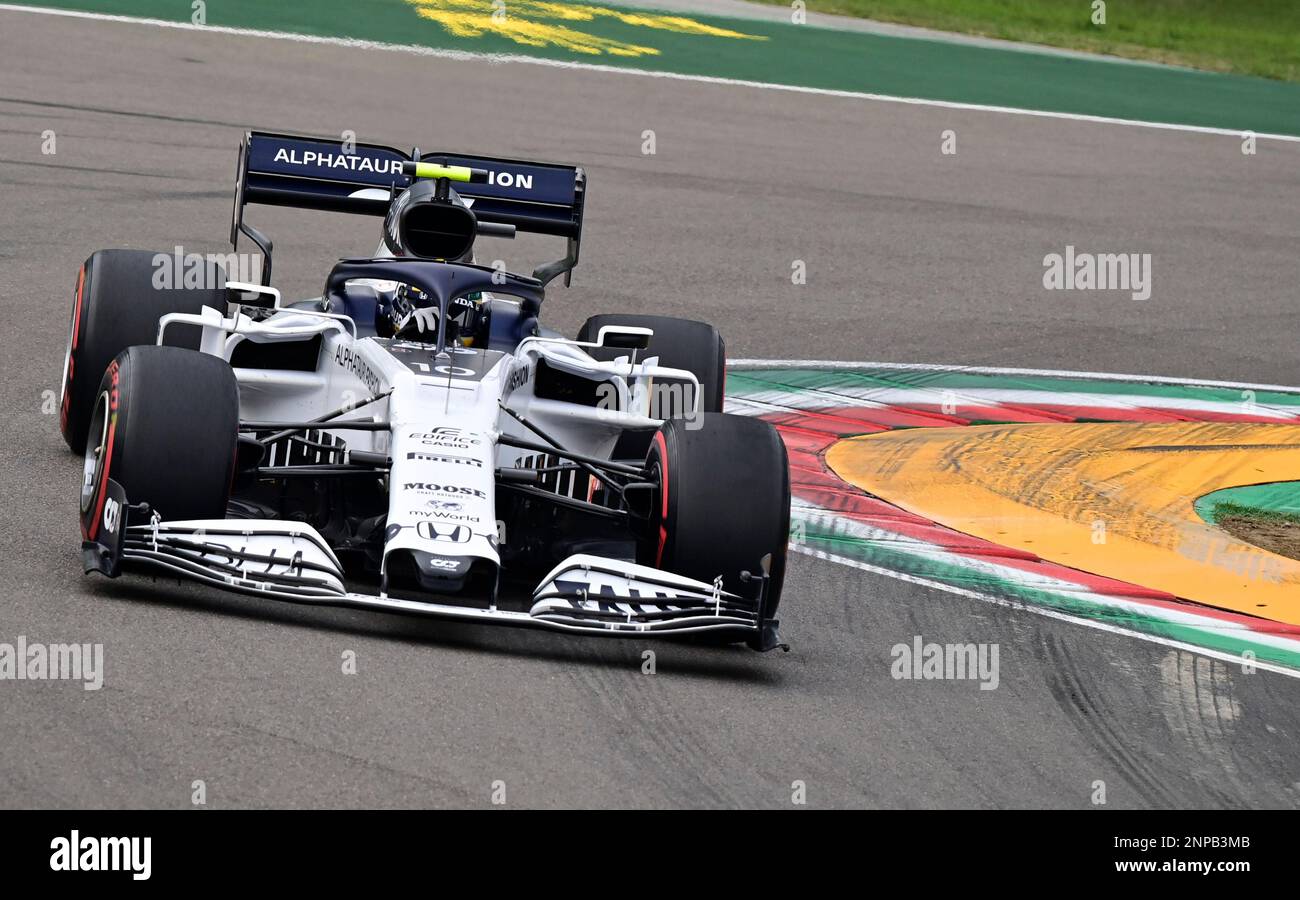 AlphaTauri driver Pierre Gasly of France steers his car during the ...