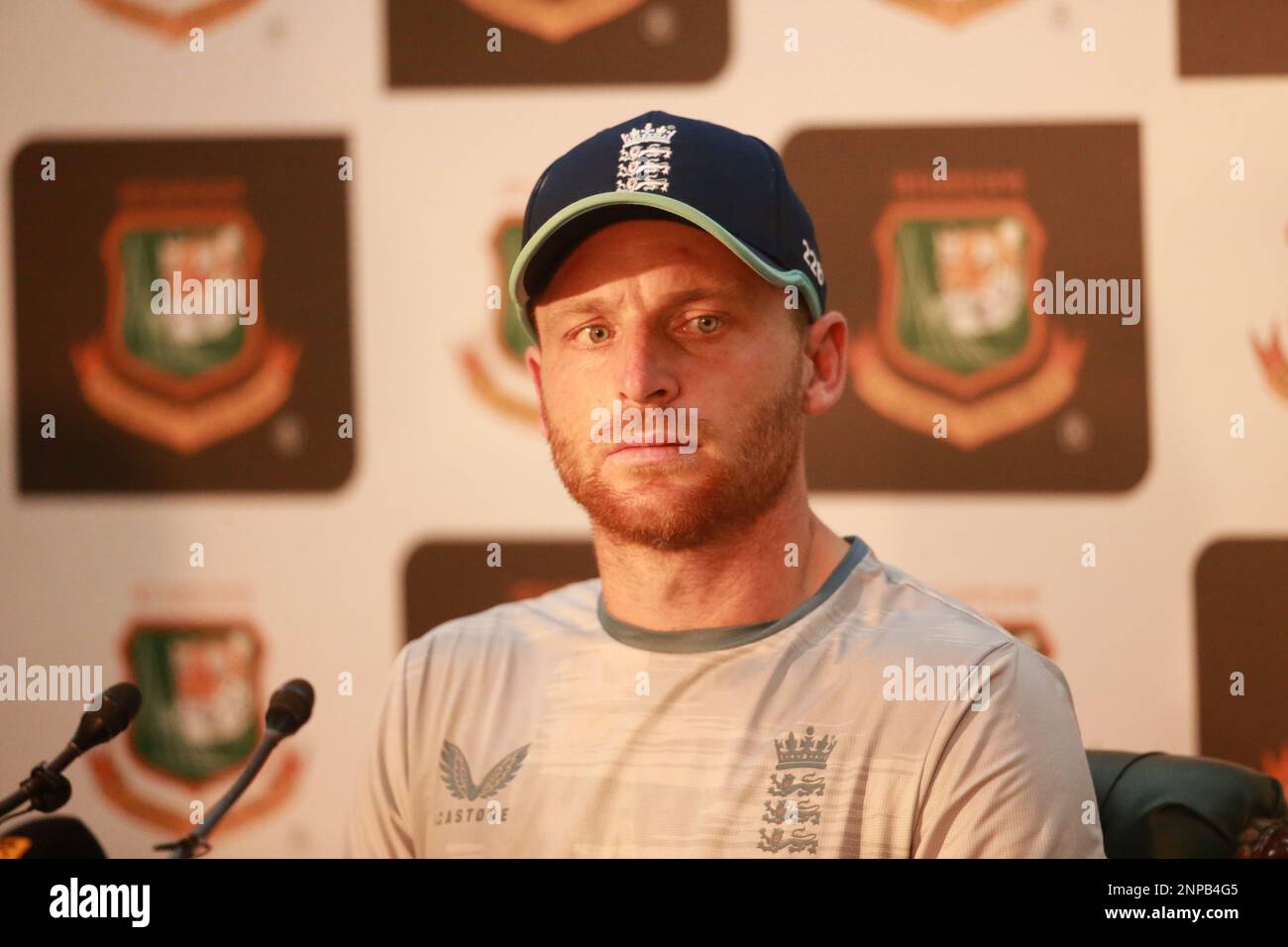 England ODI Team Captain Jos Buttler attends press conference at BCB ...